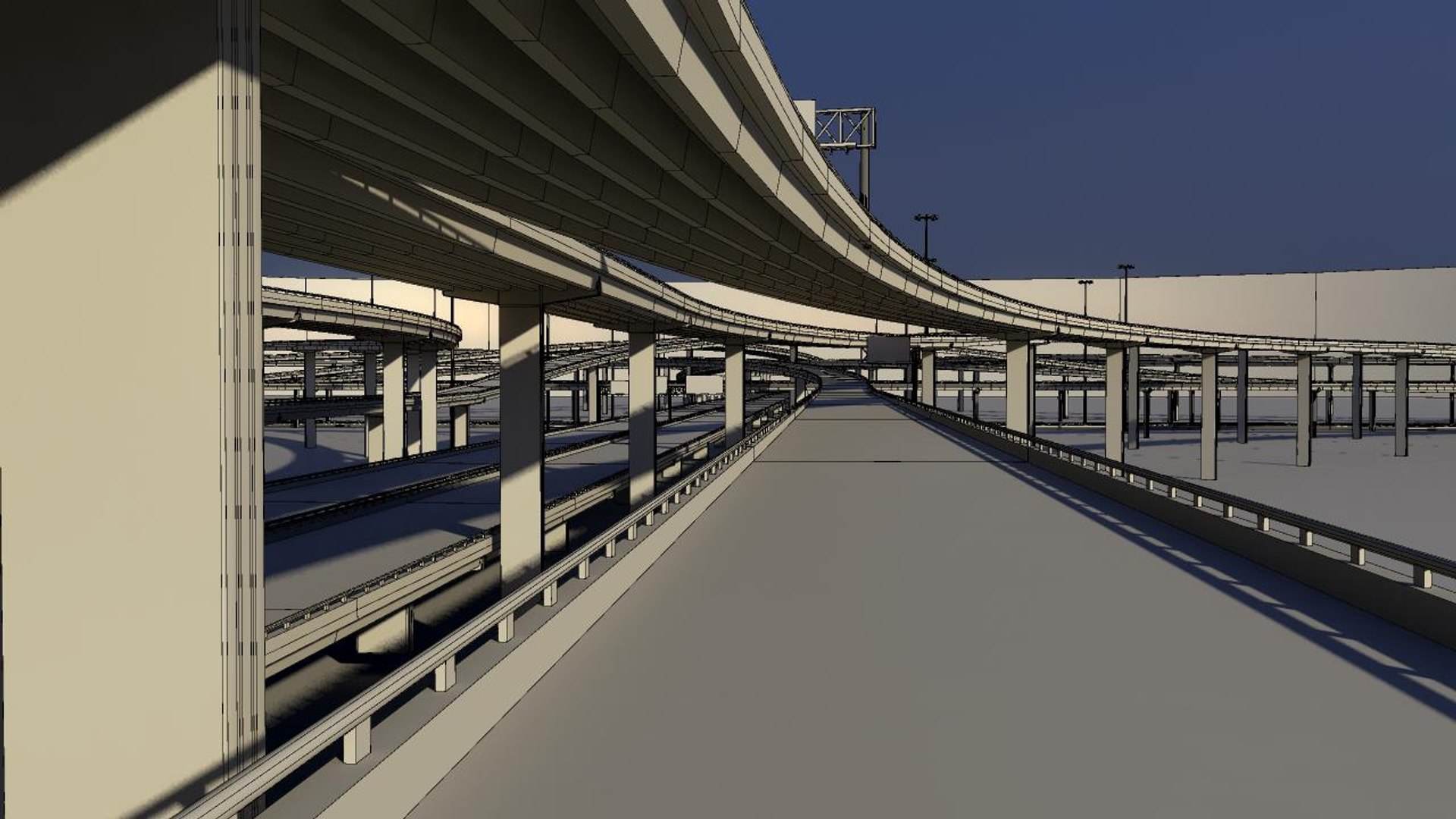 3D Freeway Roads Street Model - TurboSquid 1339730