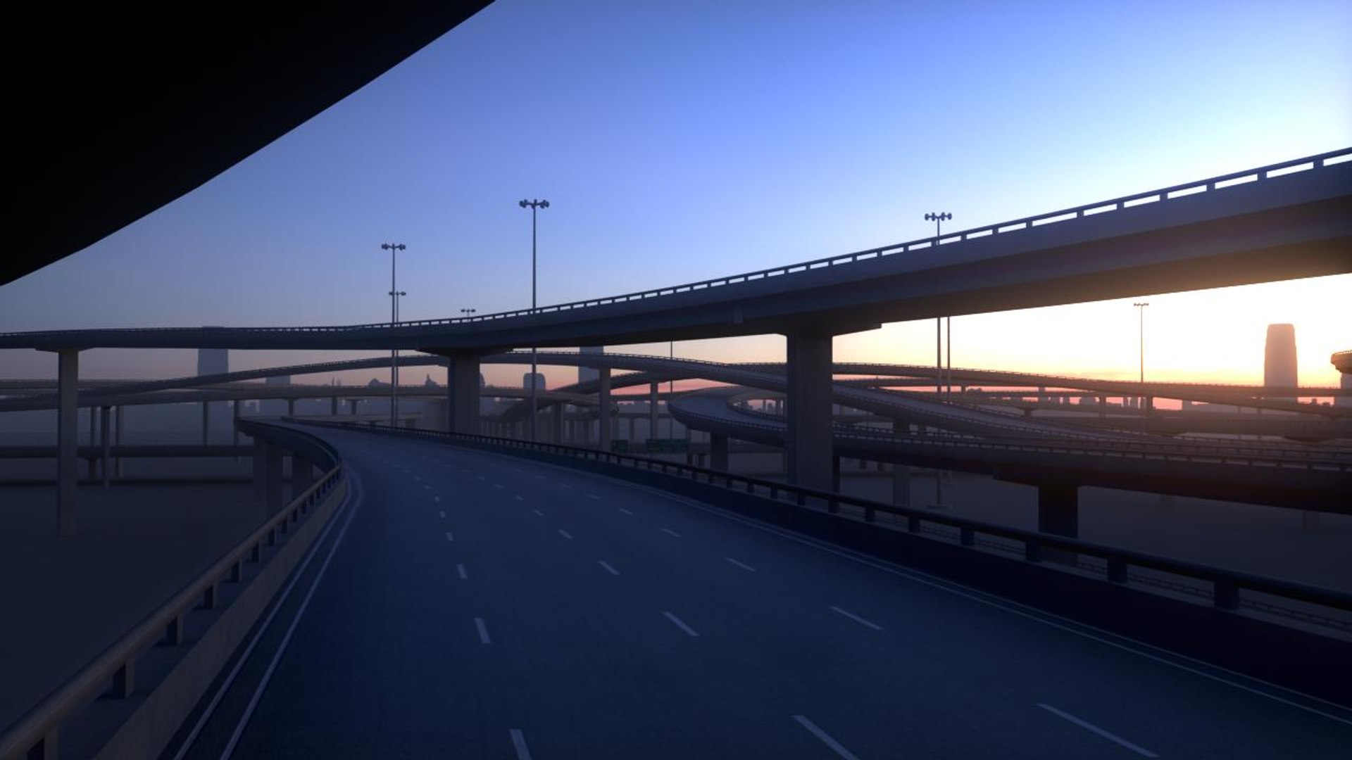 3D Freeway Roads Street Model - TurboSquid 1339730