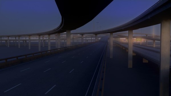 3D freeway roads street model - TurboSquid 1339730