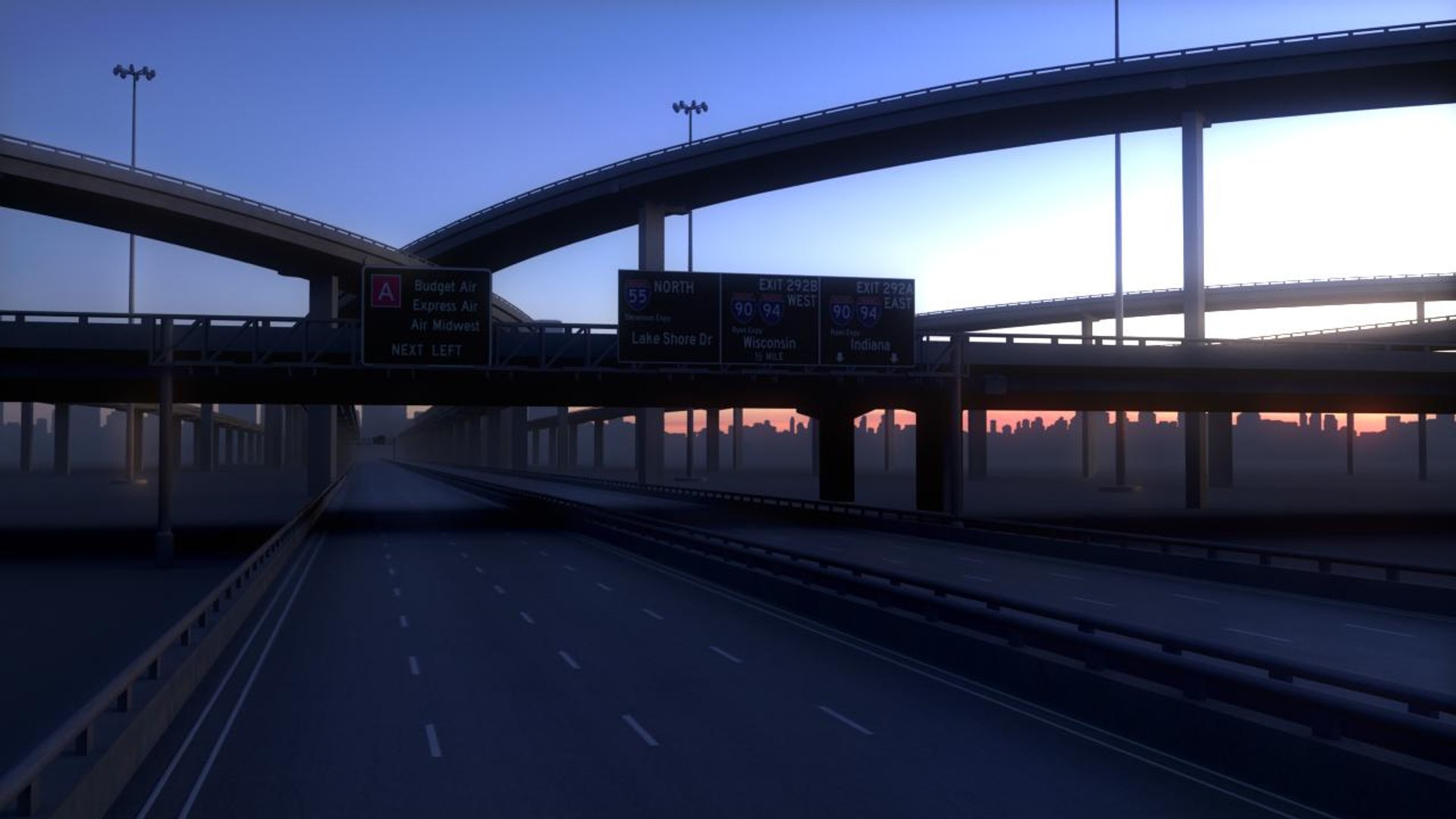 3D Freeway Roads Street Model - TurboSquid 1339730