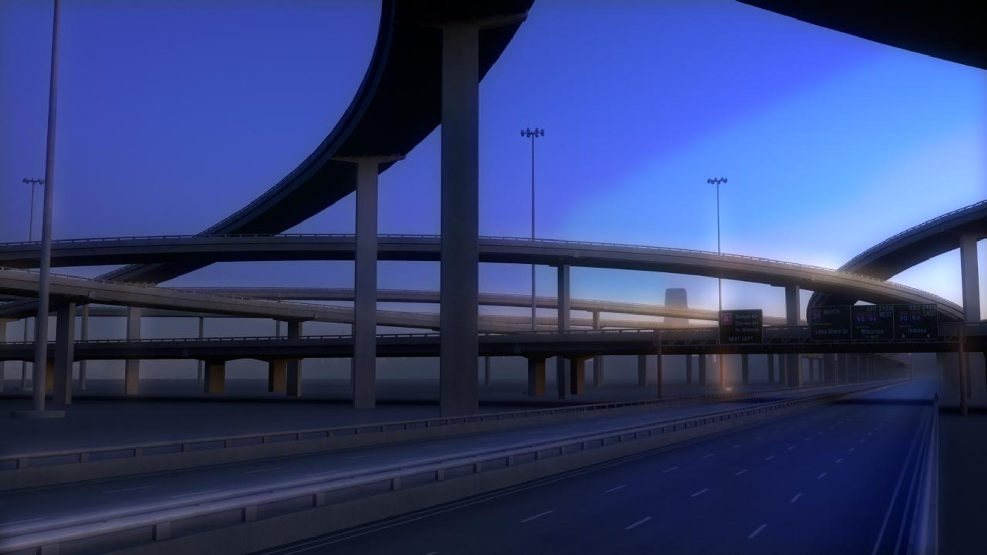 3D Freeway Roads Street Model - TurboSquid 1339730
