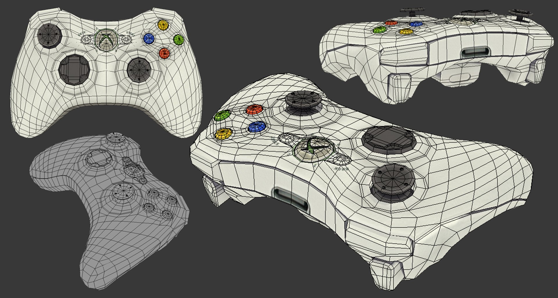 3d Model Of Xbox 360 Controller Polys
