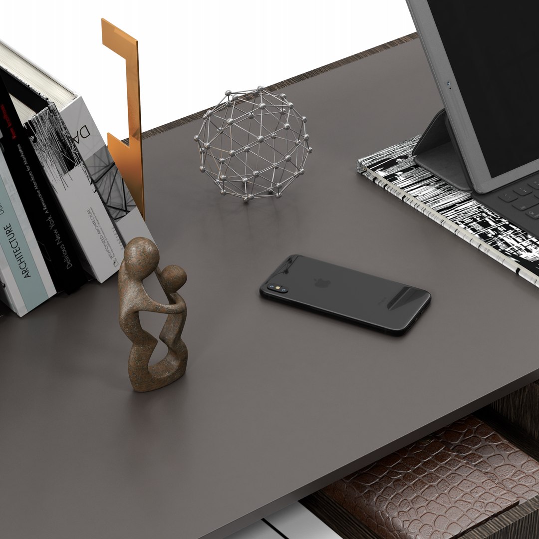 3D Model Realistic Minotti Close Writing Desk - TurboSquid 1338736