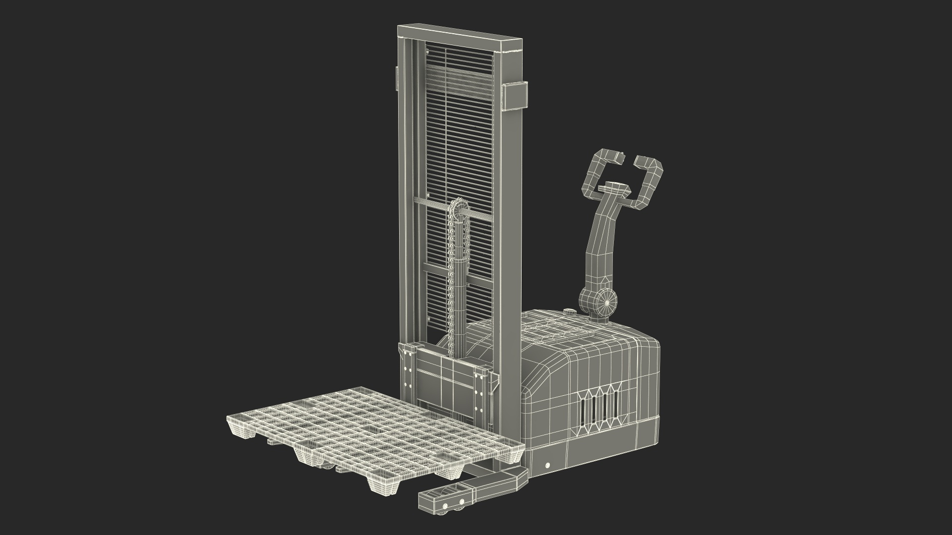 3D Electric Pallet Stacker With Plastic Pallet - TurboSquid 2145950