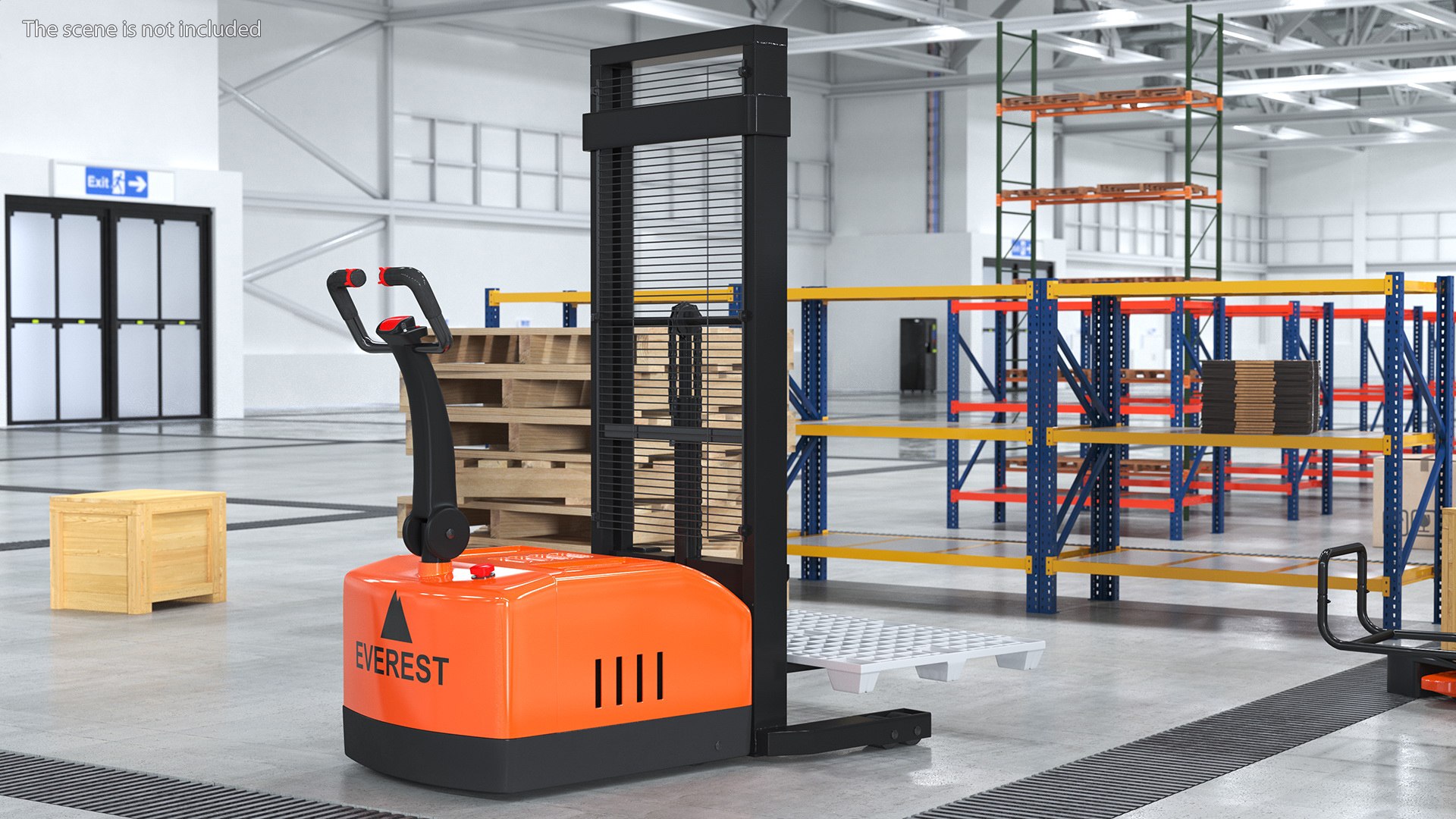 3D Electric Pallet Stacker with Plastic Pallet - TurboSquid 2145950