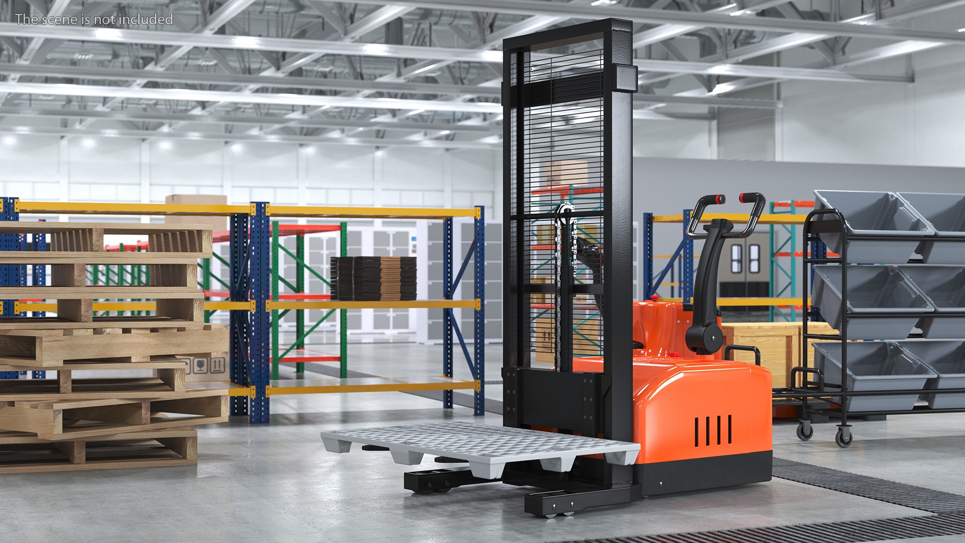 3D Electric Pallet Stacker With Plastic Pallet - TurboSquid 2145950