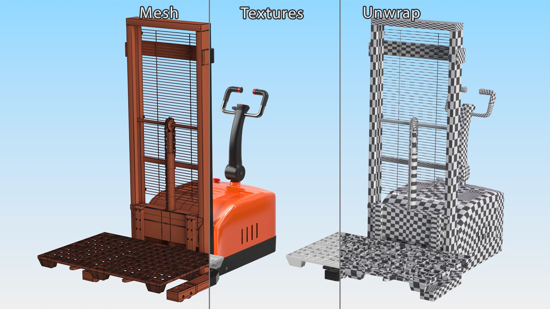3D Electric Pallet Stacker with Plastic Pallet - TurboSquid 2145950