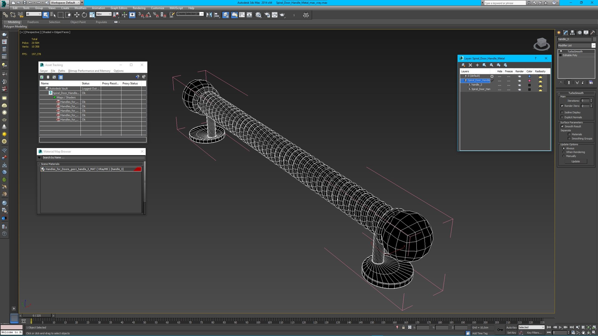 3D Spiral Door Handle Metal - TurboSquid 2244918