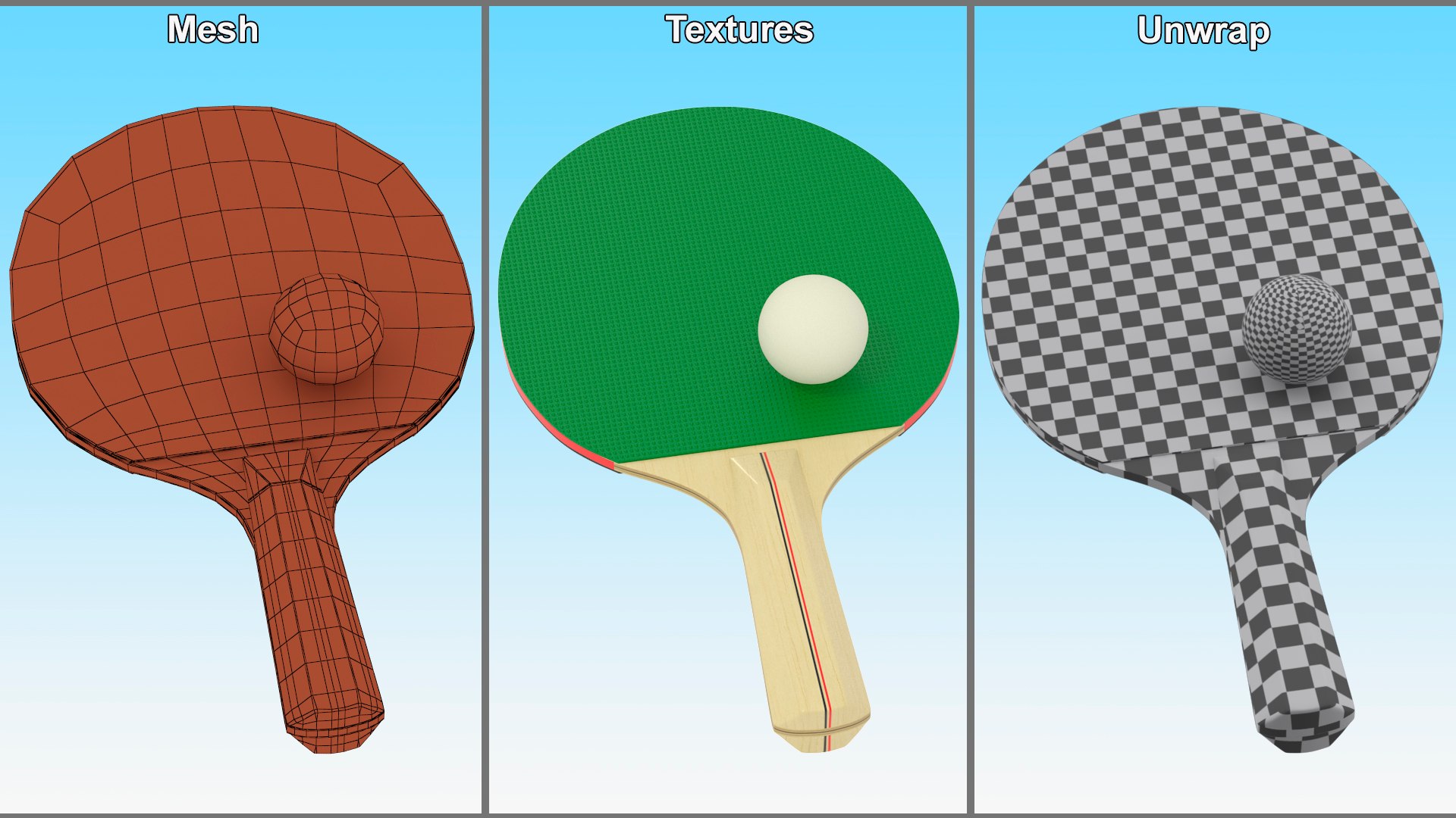 3D Model Table Tennis Racket - TurboSquid 2214161