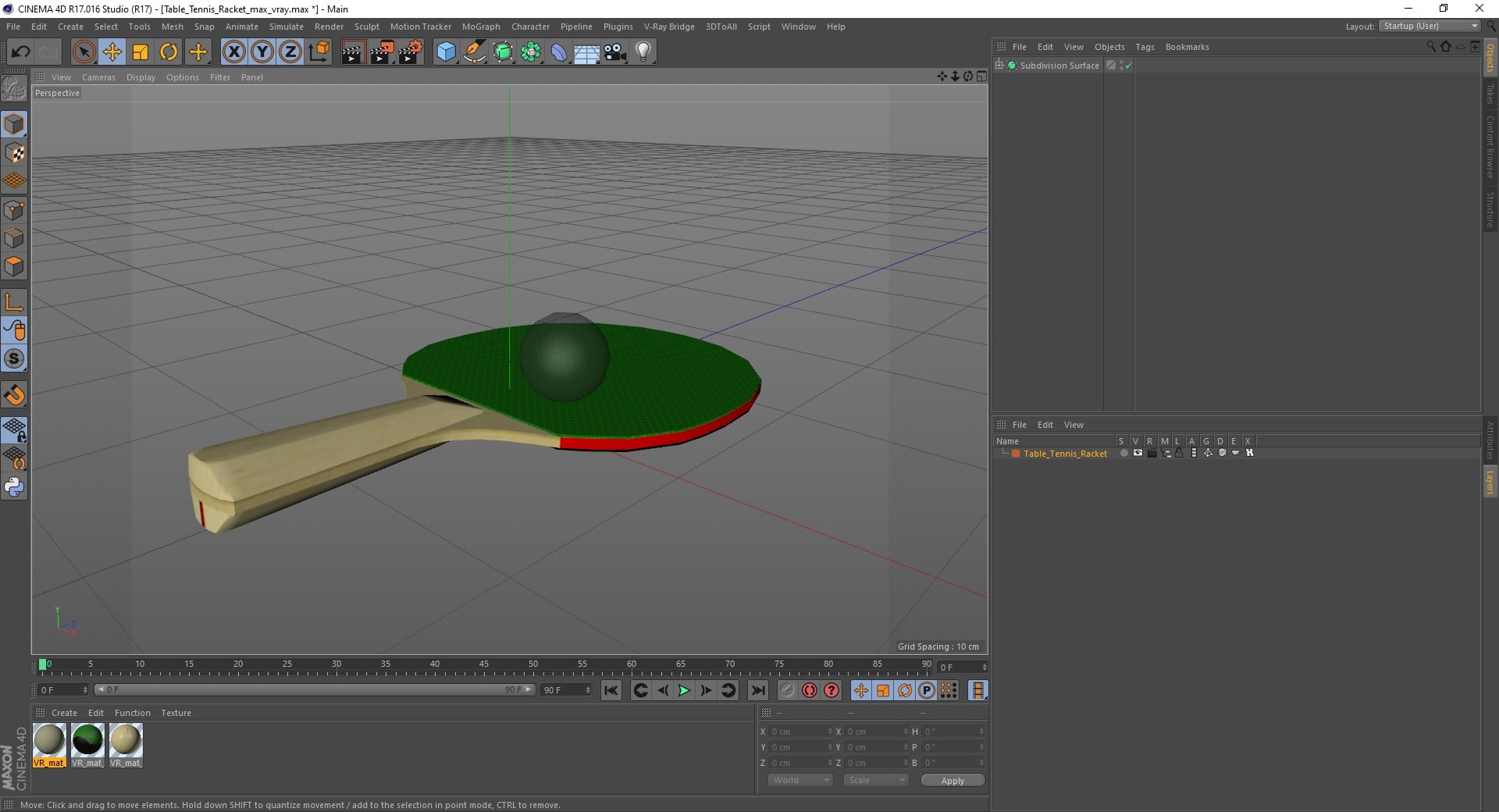 3D Model Table Tennis Racket - TurboSquid 2214161