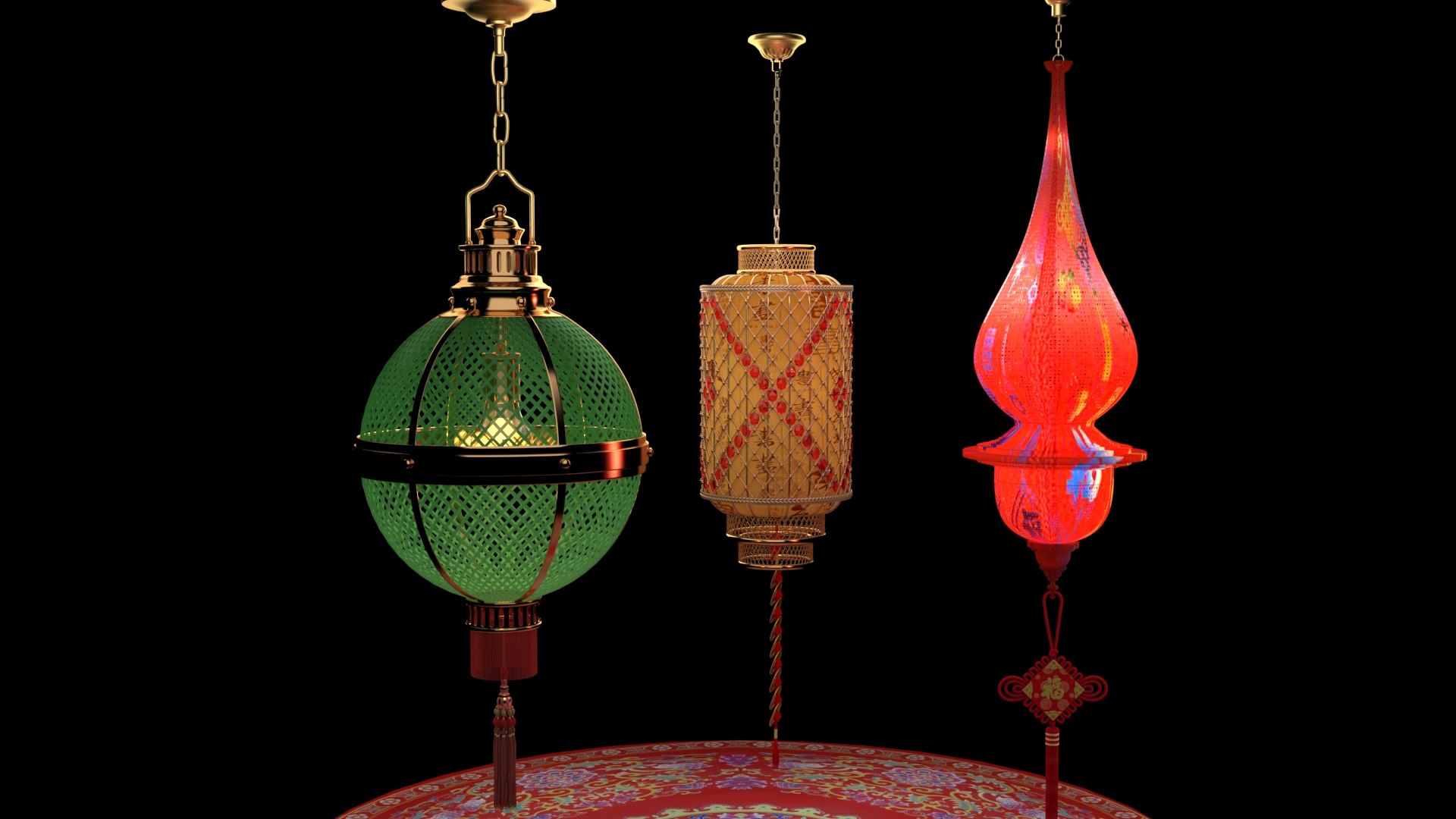 3D Model Chinese Red Lantern - TurboSquid 2492804