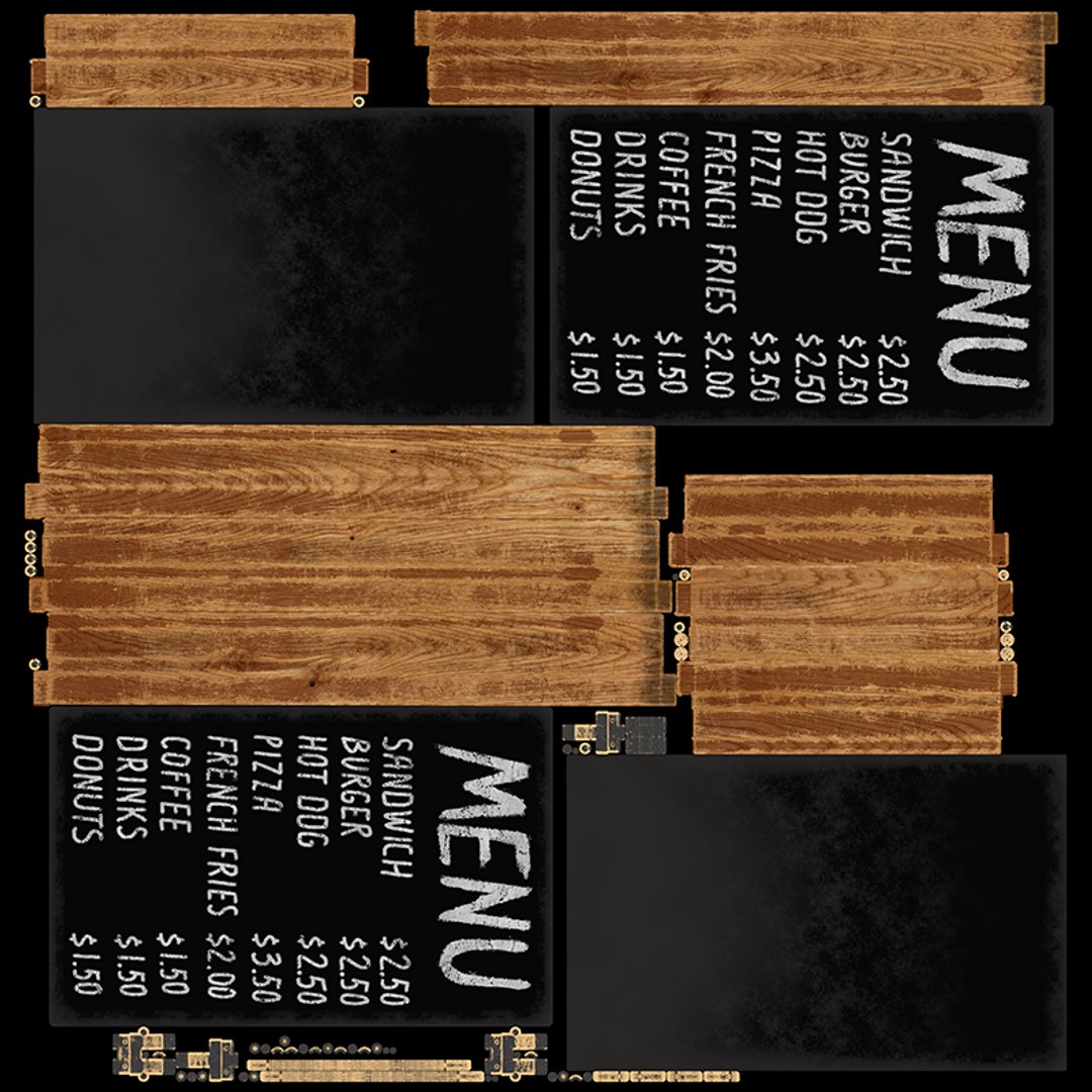 3D menu board pbr low-poly - TurboSquid 1705704