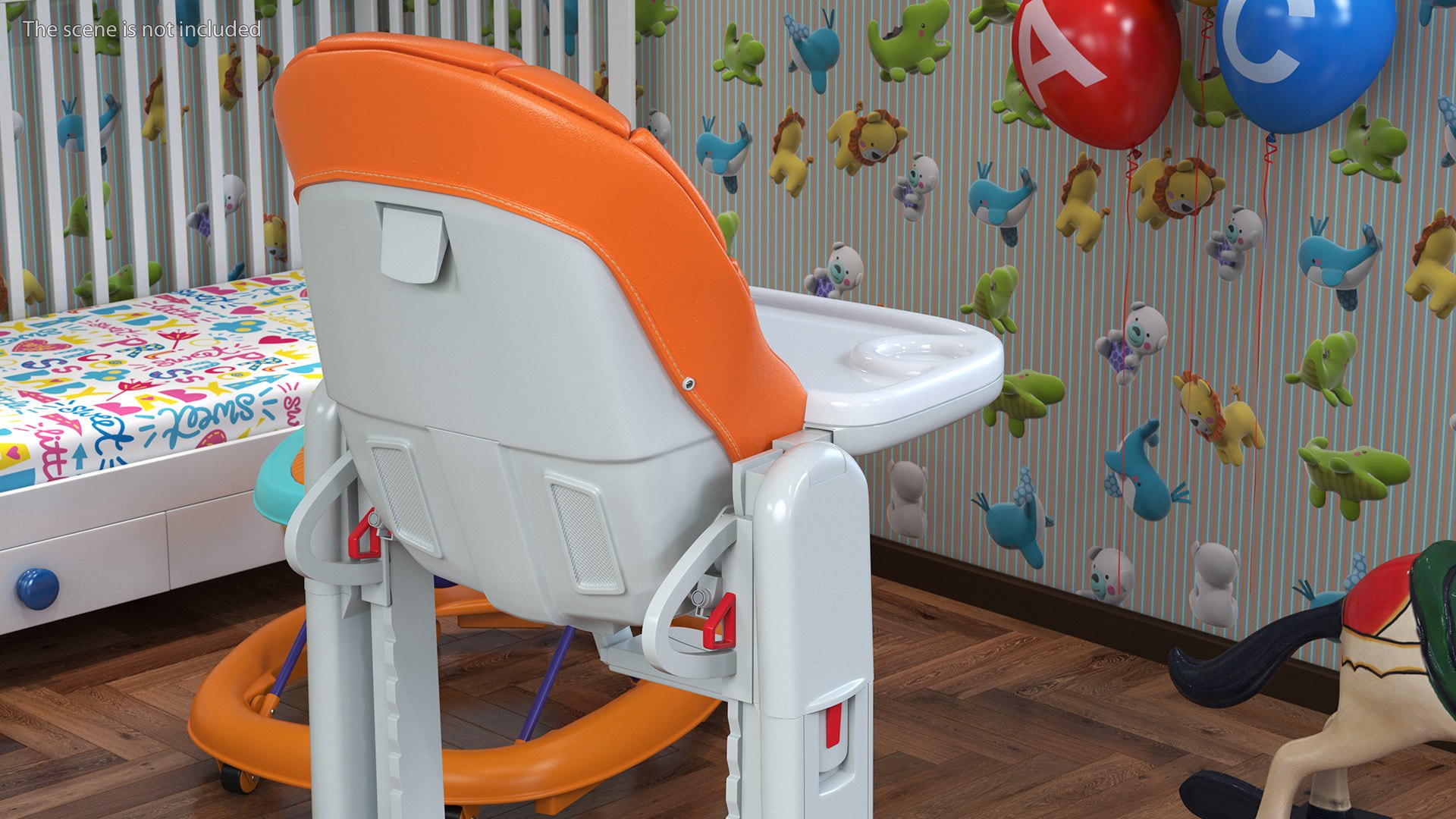 3D Folding High Chair Vertical Orange - TurboSquid 2164577