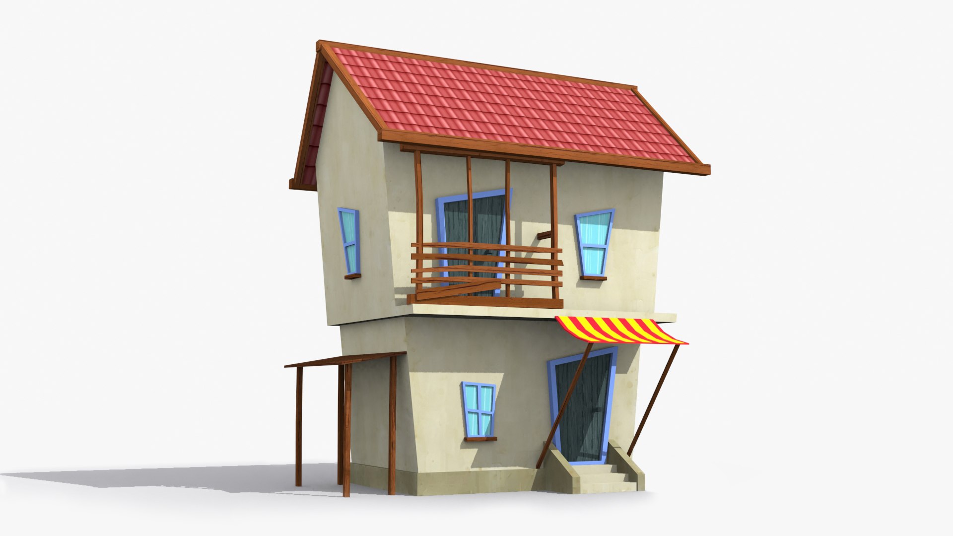 3D Cartoon House Model - TurboSquid 1697033