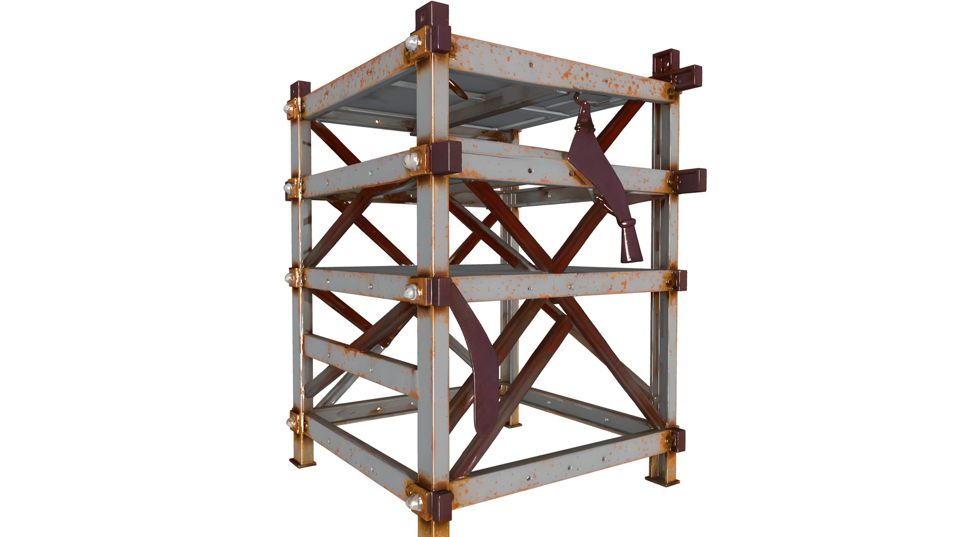 3D Stylized Rusted Metal Scaffolding Model - TurboSquid 2425011