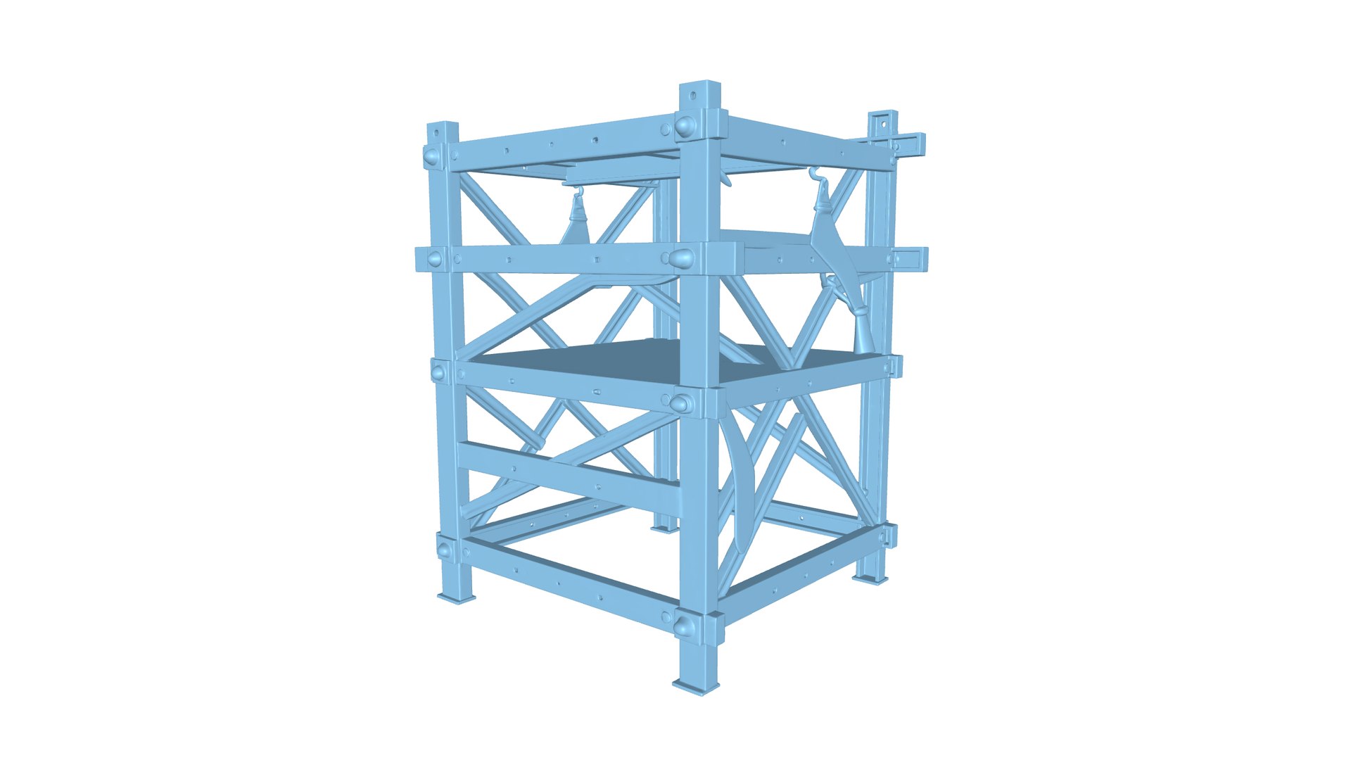 3D Stylized Rusted Metal Scaffolding Model - TurboSquid 2425011