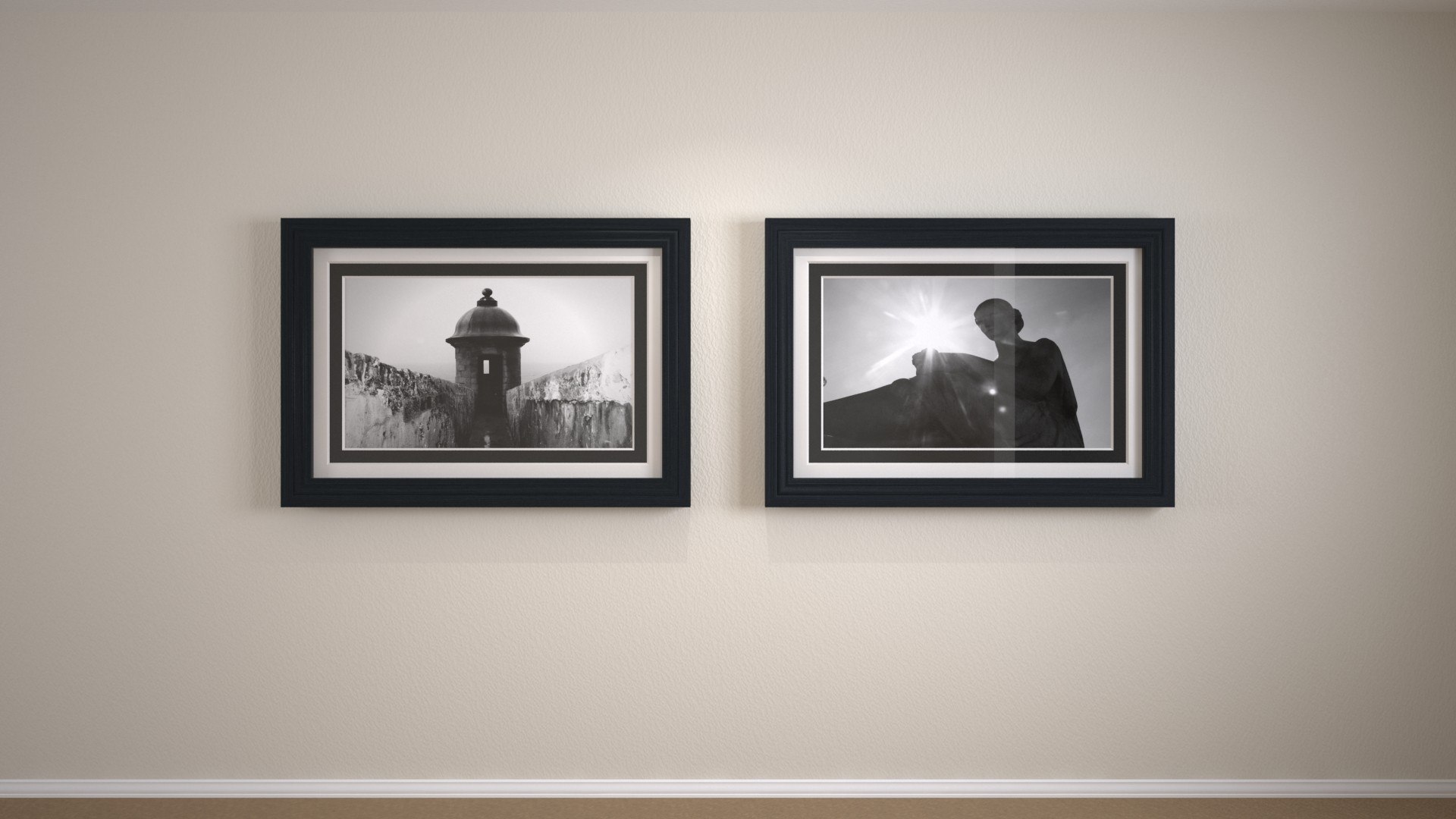 3d framed art dual matte model