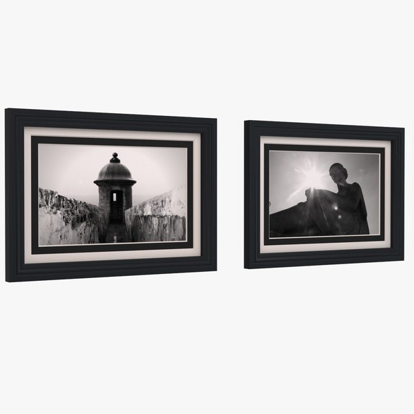 3d framed art dual matte model