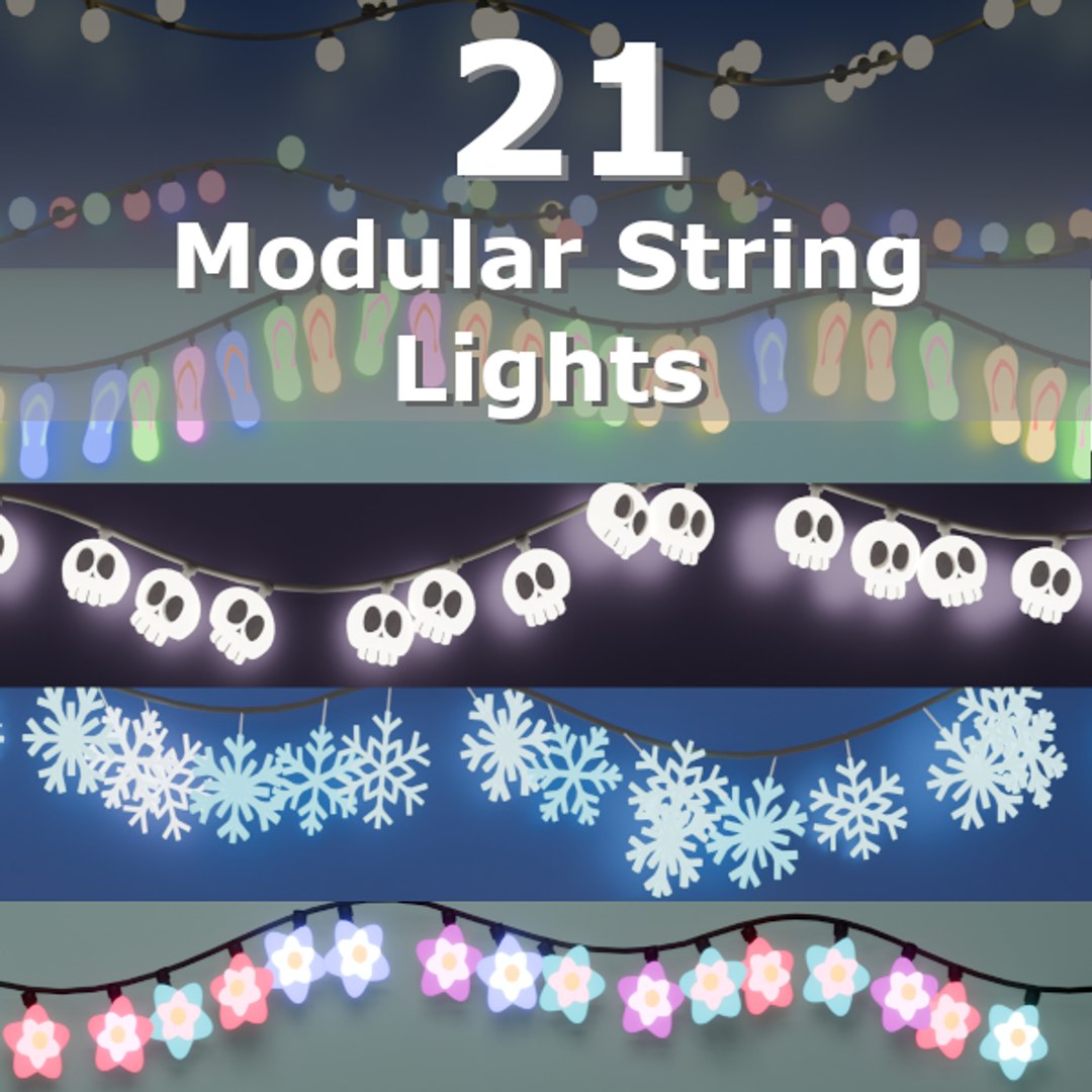 3D Model 21 Modular String Lights - TurboSquid 2261604