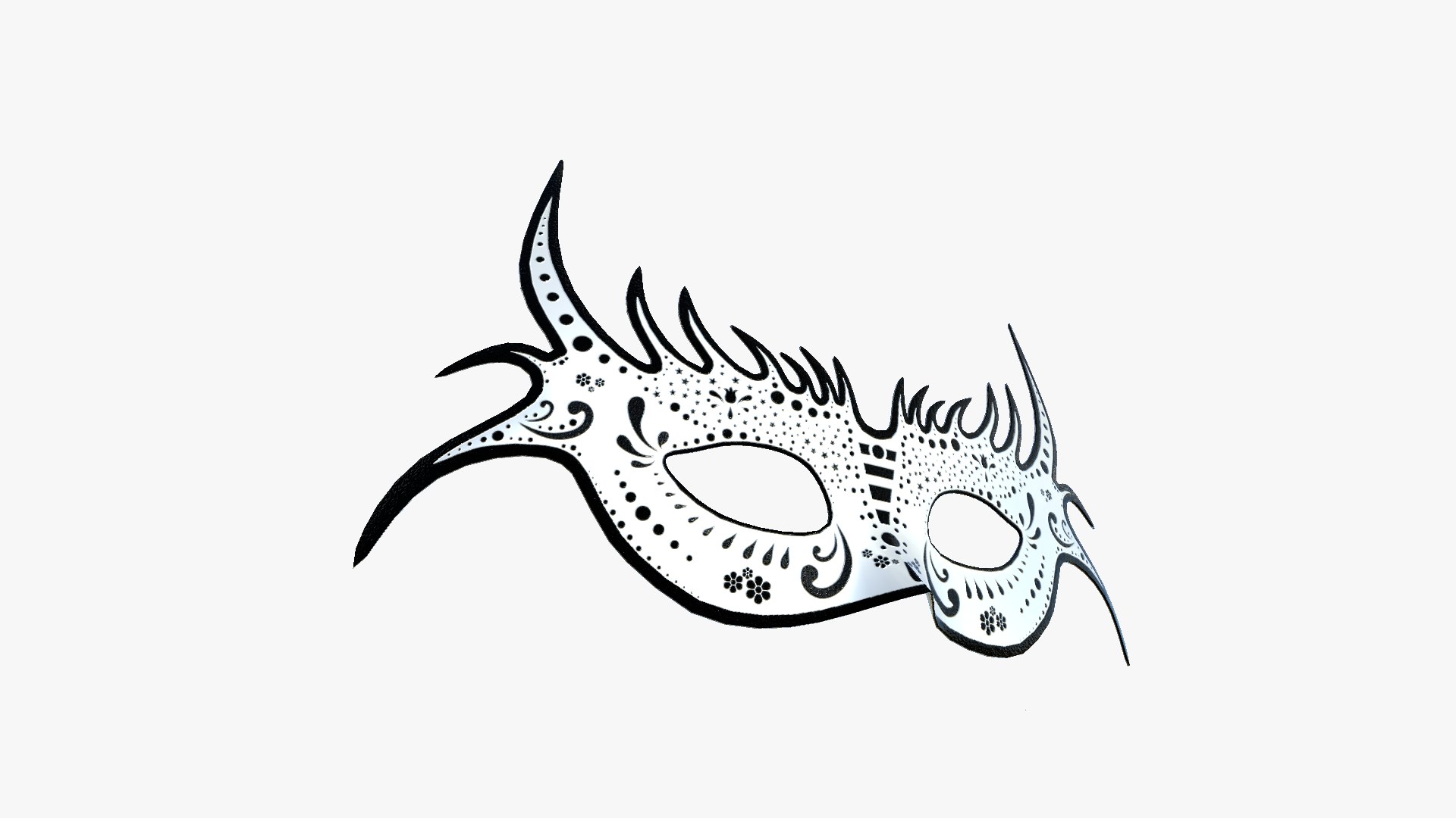 Carnival Mask G09 White Black - Costume Character Design model ...