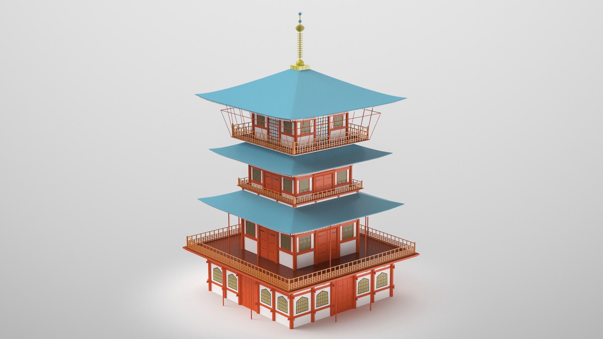 3D Asian Building Model - TurboSquid 1747031