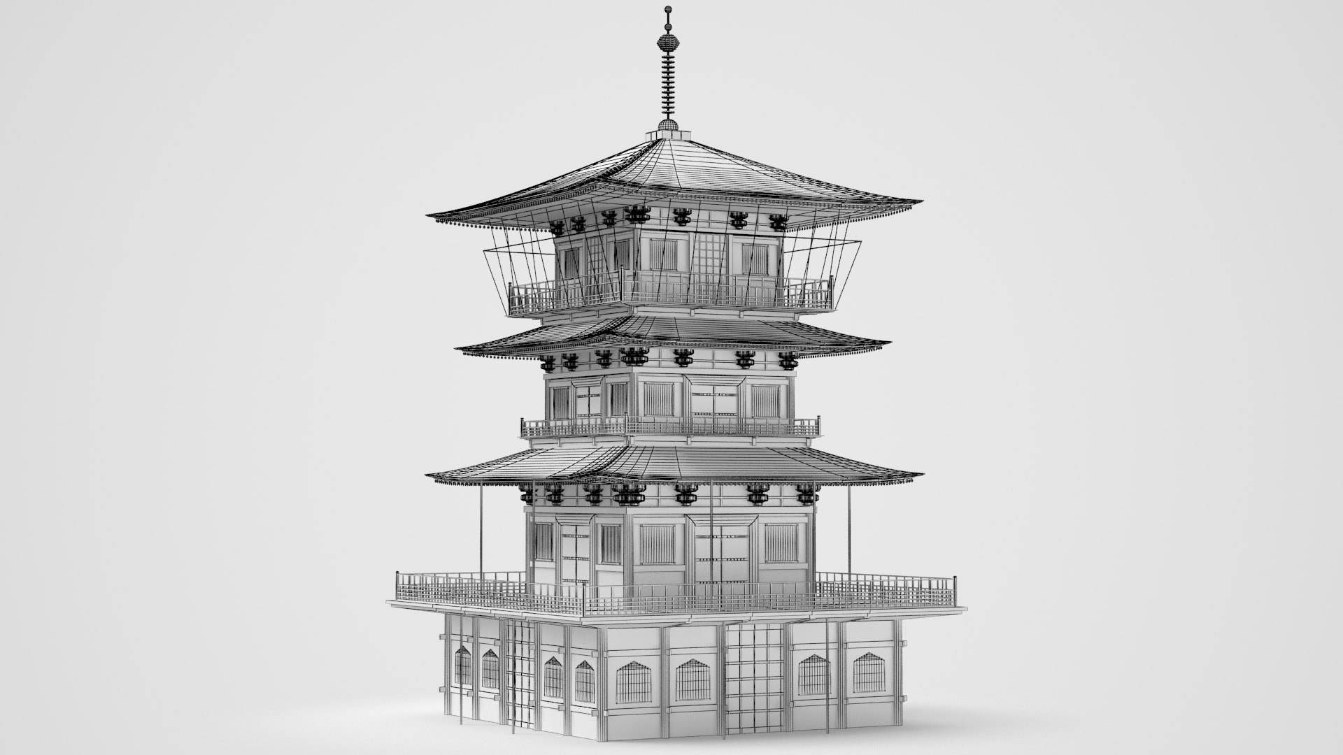 3D Asian Building Model - TurboSquid 1747031