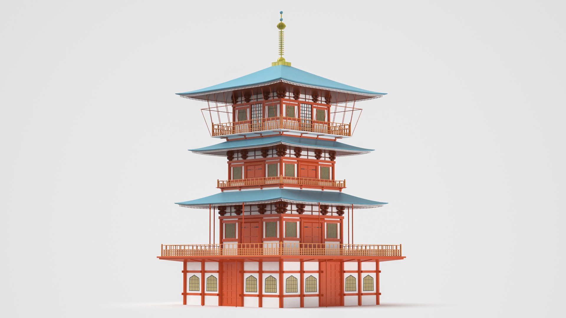3D Asian Building Model - TurboSquid 1747031