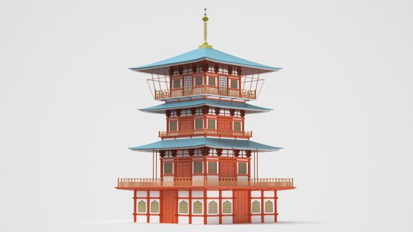 3D Asian Building model - TurboSquid 1747031
