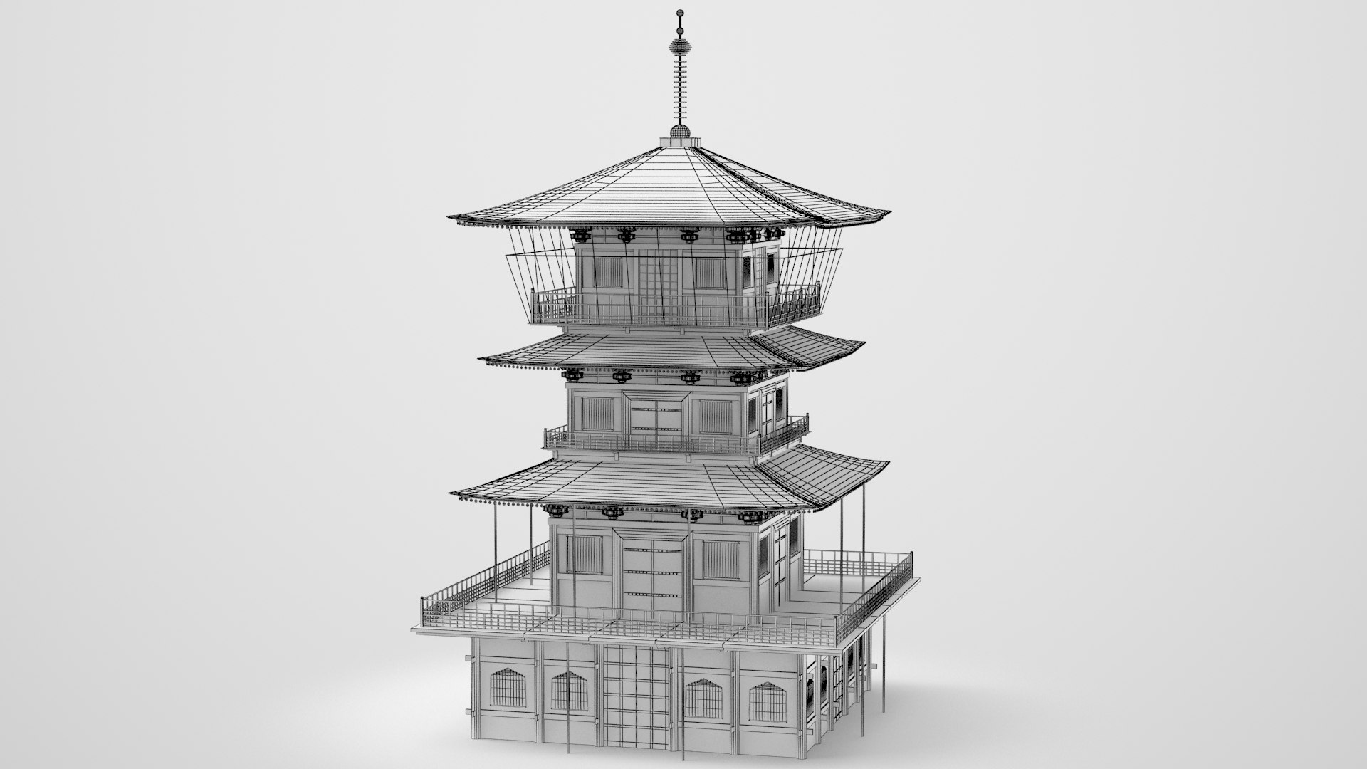 3D Asian Building Model - TurboSquid 1747031
