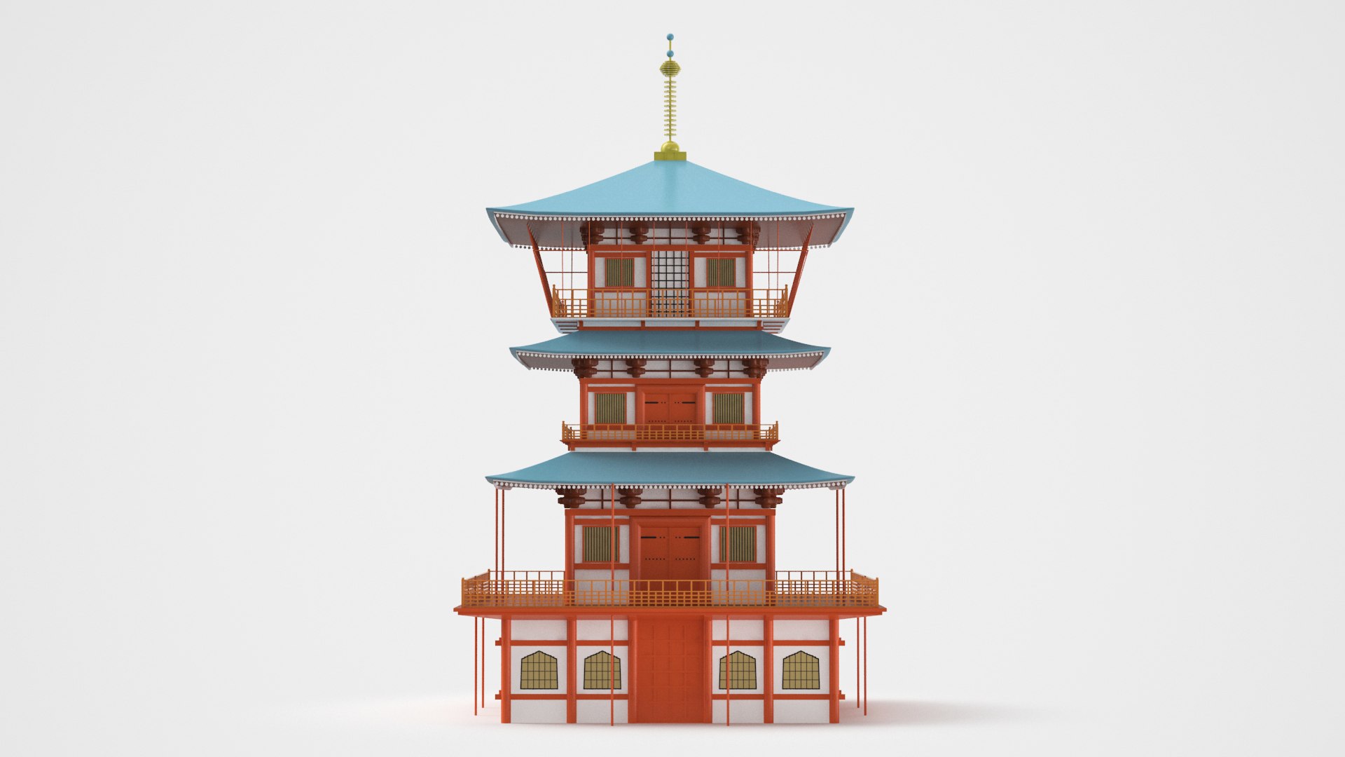 3D Asian Building Model - TurboSquid 1747031