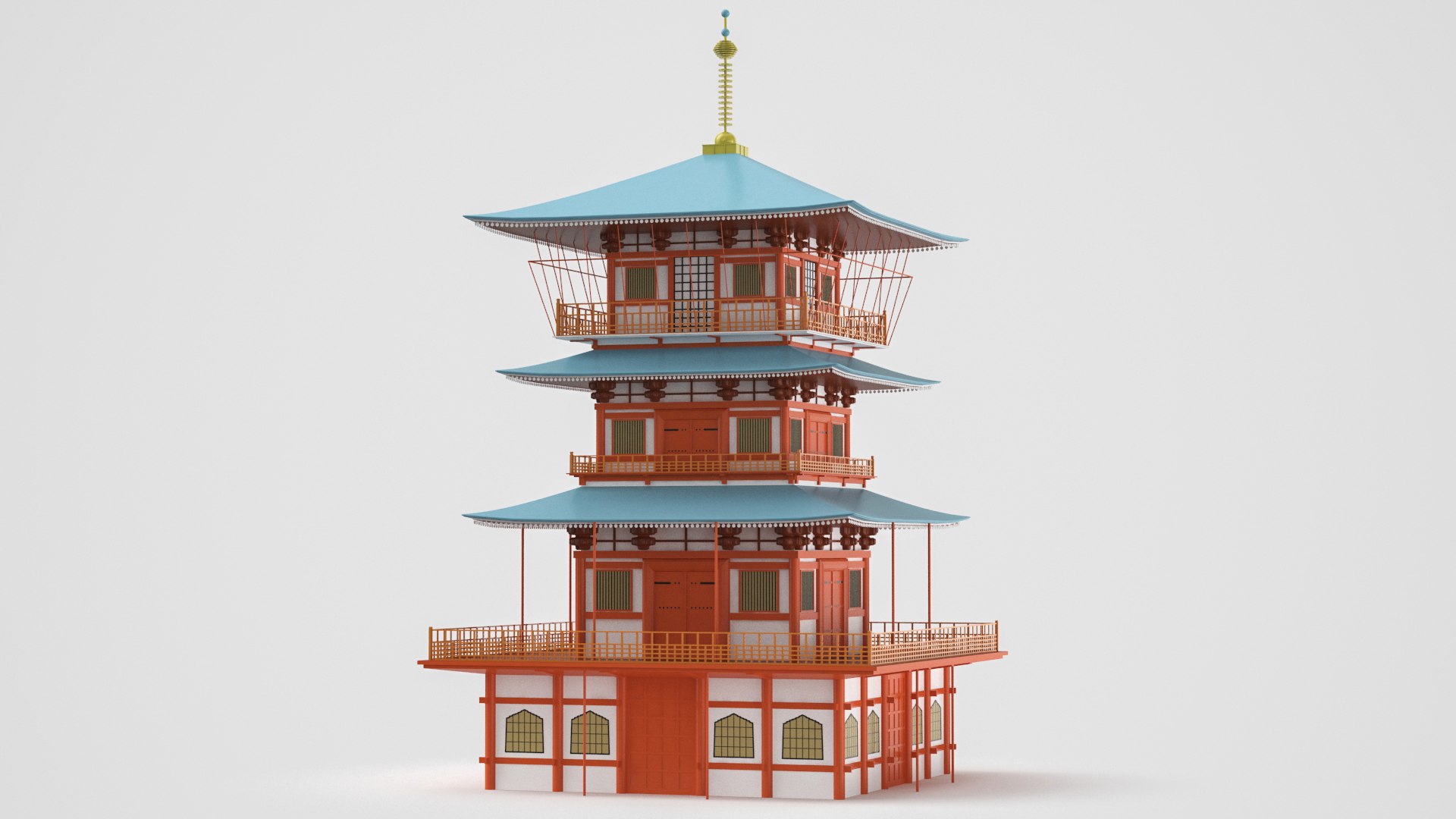 3D Asian Building Model - TurboSquid 1747031