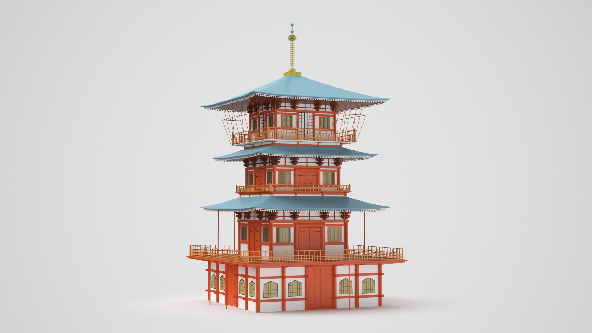 3D Asian Building Model - TurboSquid 1747031