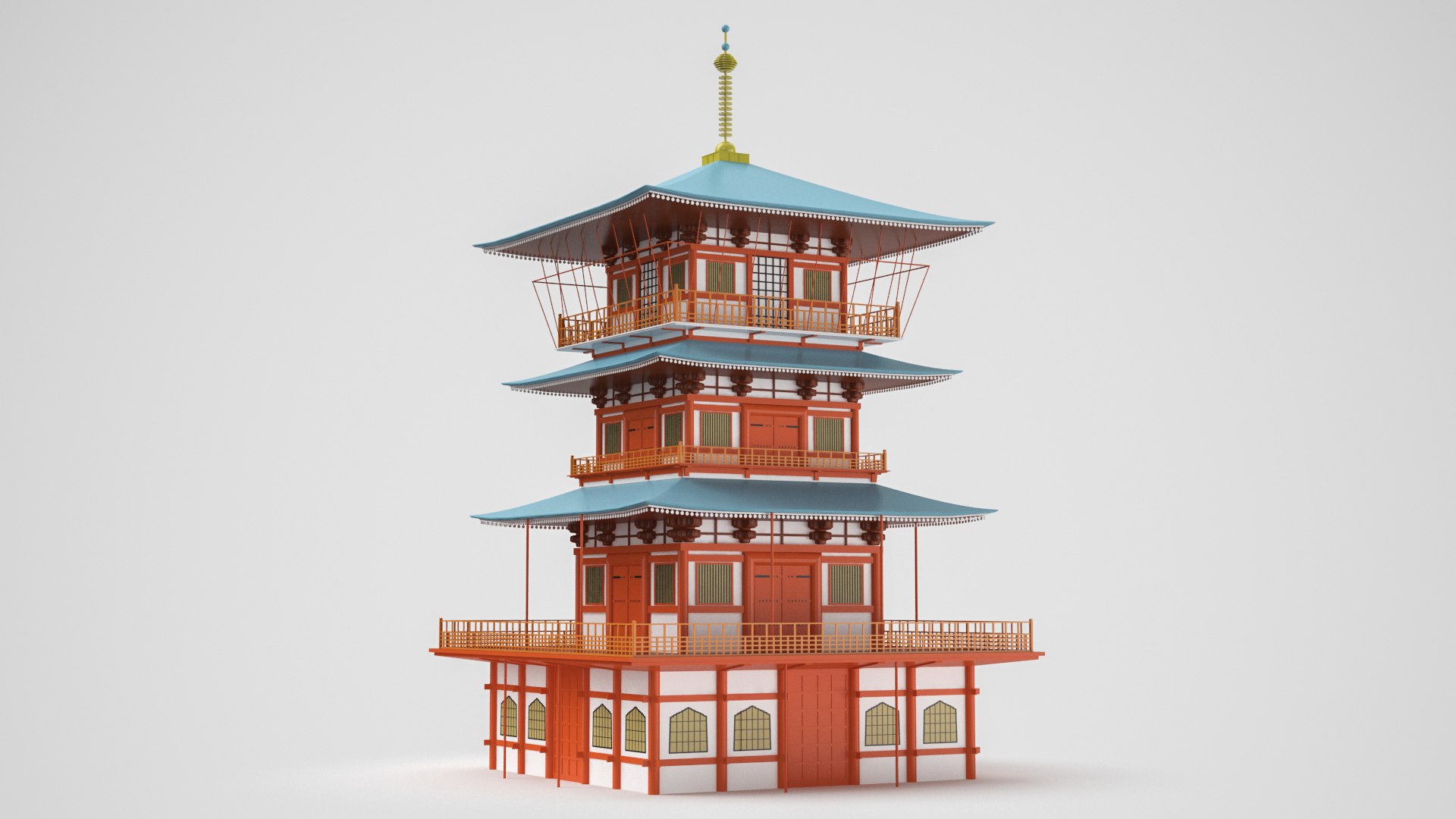 3D Asian Building model - TurboSquid 1747031