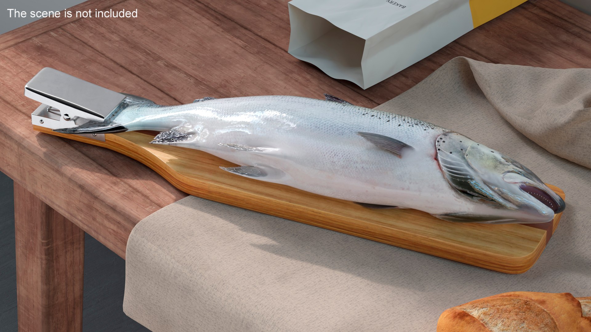 3D Fillet Board With Salmon - TurboSquid 2248694