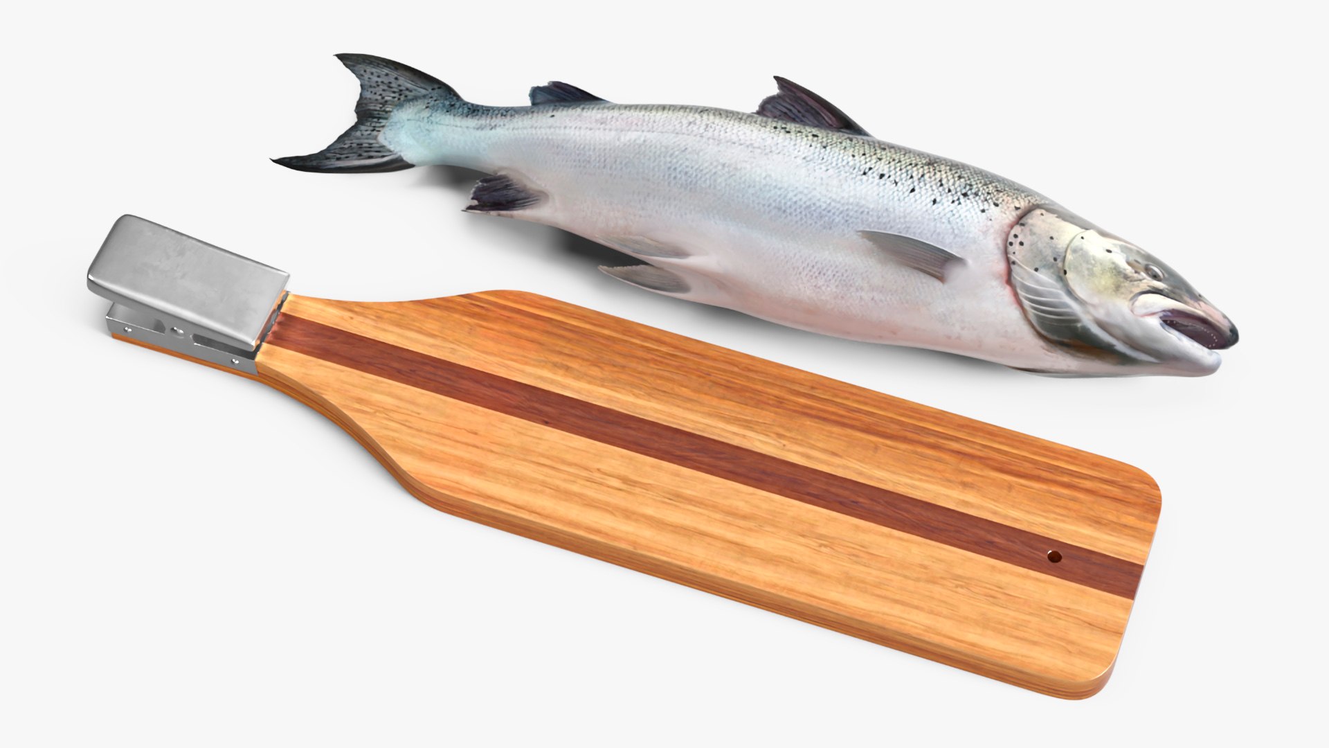 3D Fillet Board With Salmon - TurboSquid 2248694