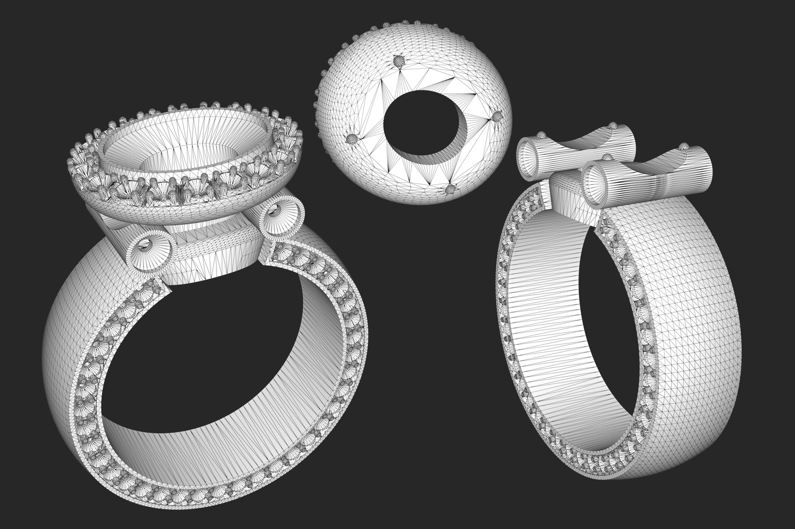 Gold ring big stone 3D model - TurboSquid 1311181
