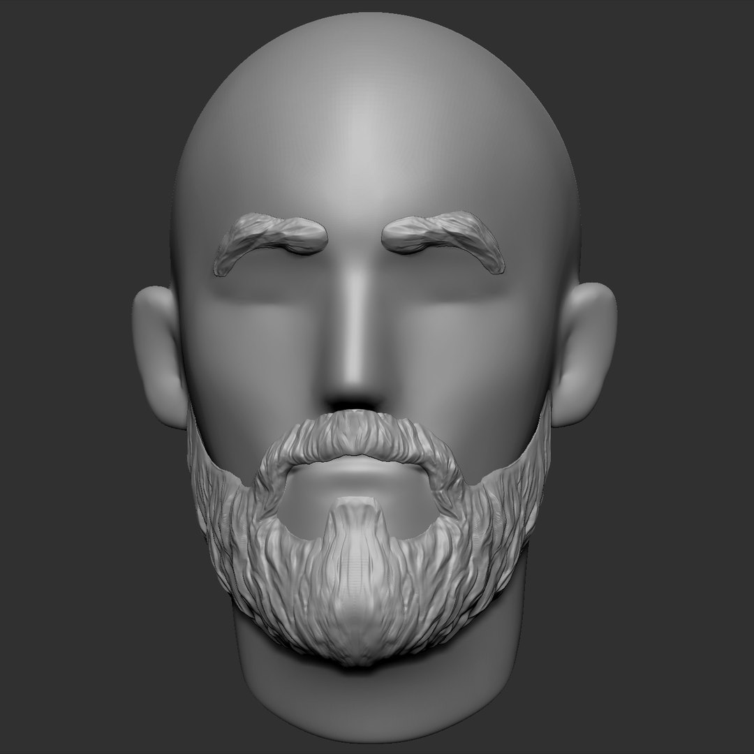3D Beard Mustache Eyebrows Hairstyle - TurboSquid 1344147