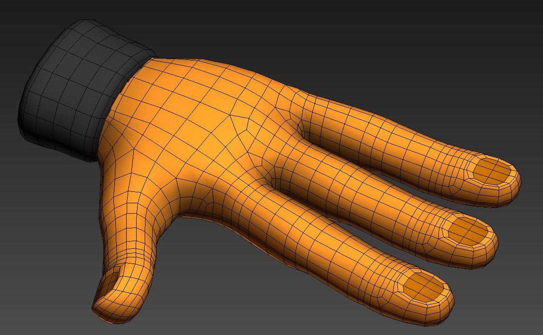 3 Finger Hand Cartoon 3d Model