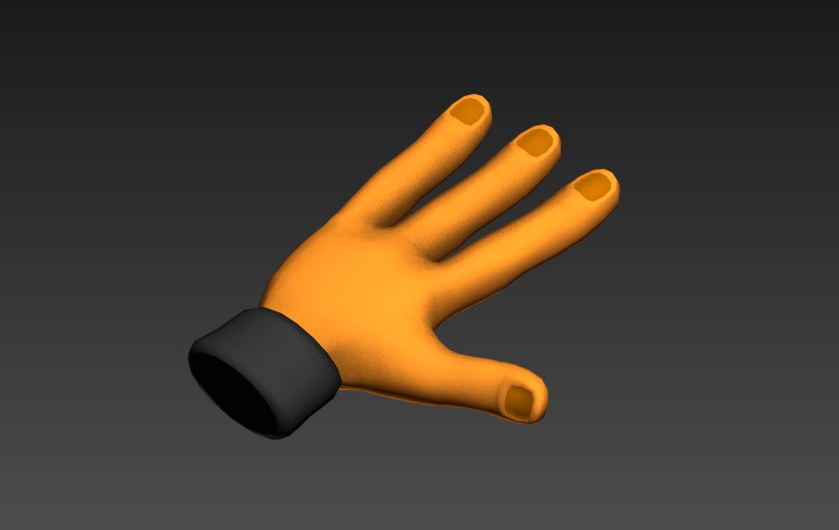 3 Finger Hand Cartoon 3d Model