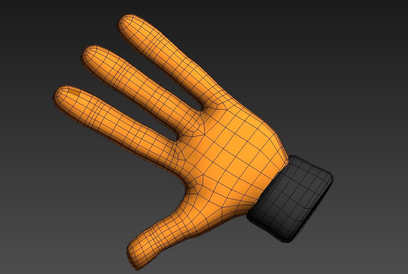3 Finger Hand Cartoon 3d Model
