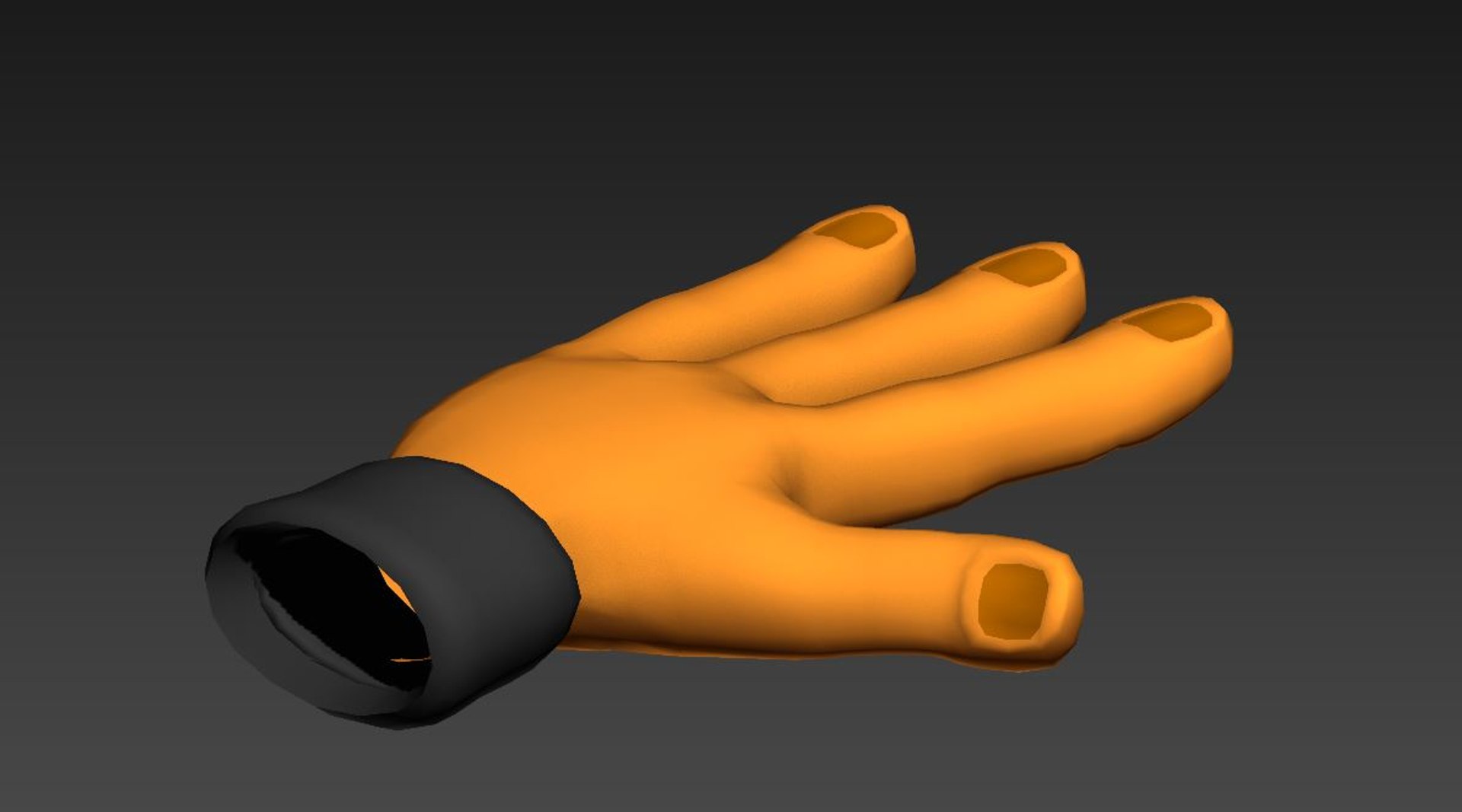 3 Finger Hand Cartoon 3d Model