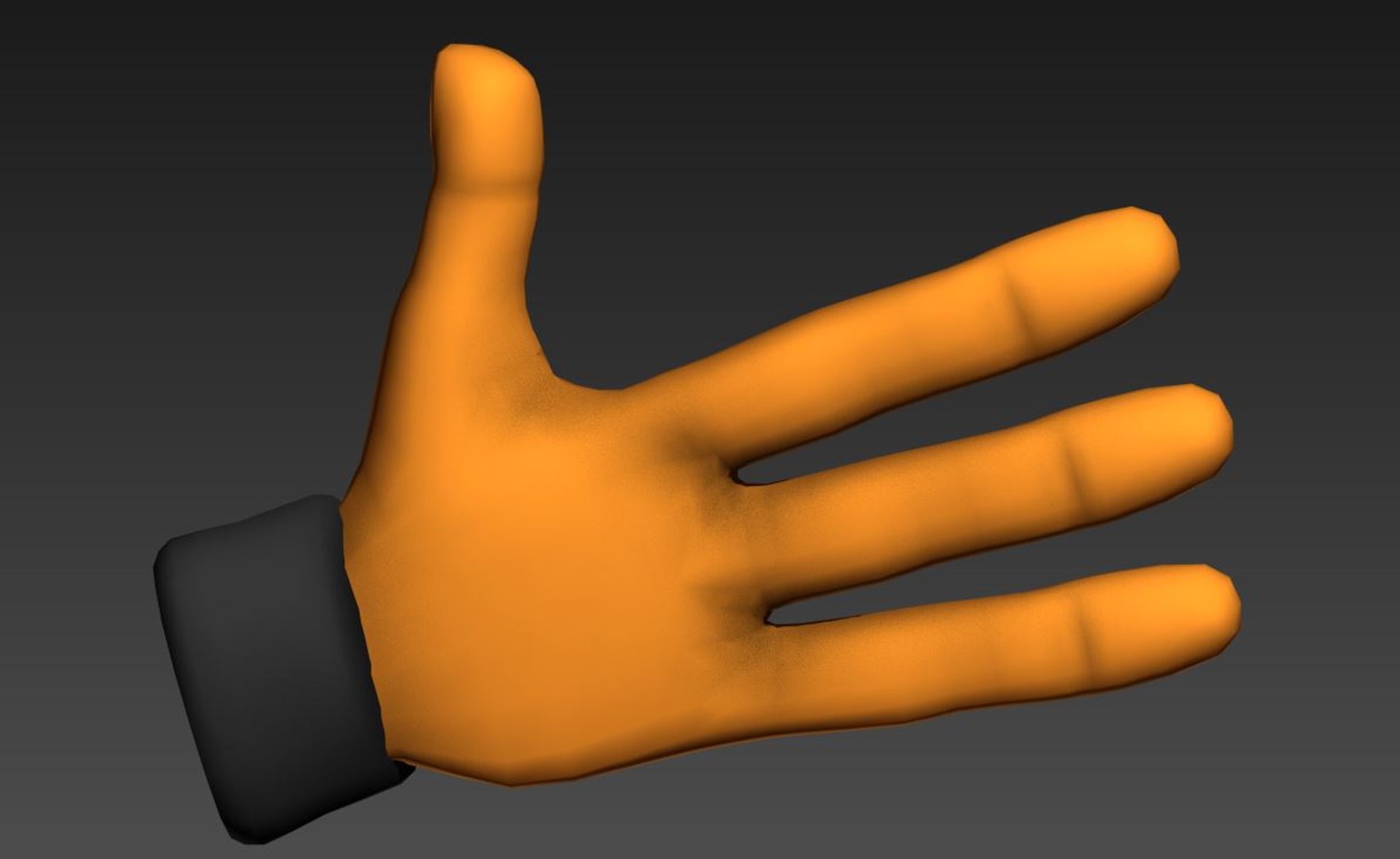 3 Finger Hand Cartoon 3d Model