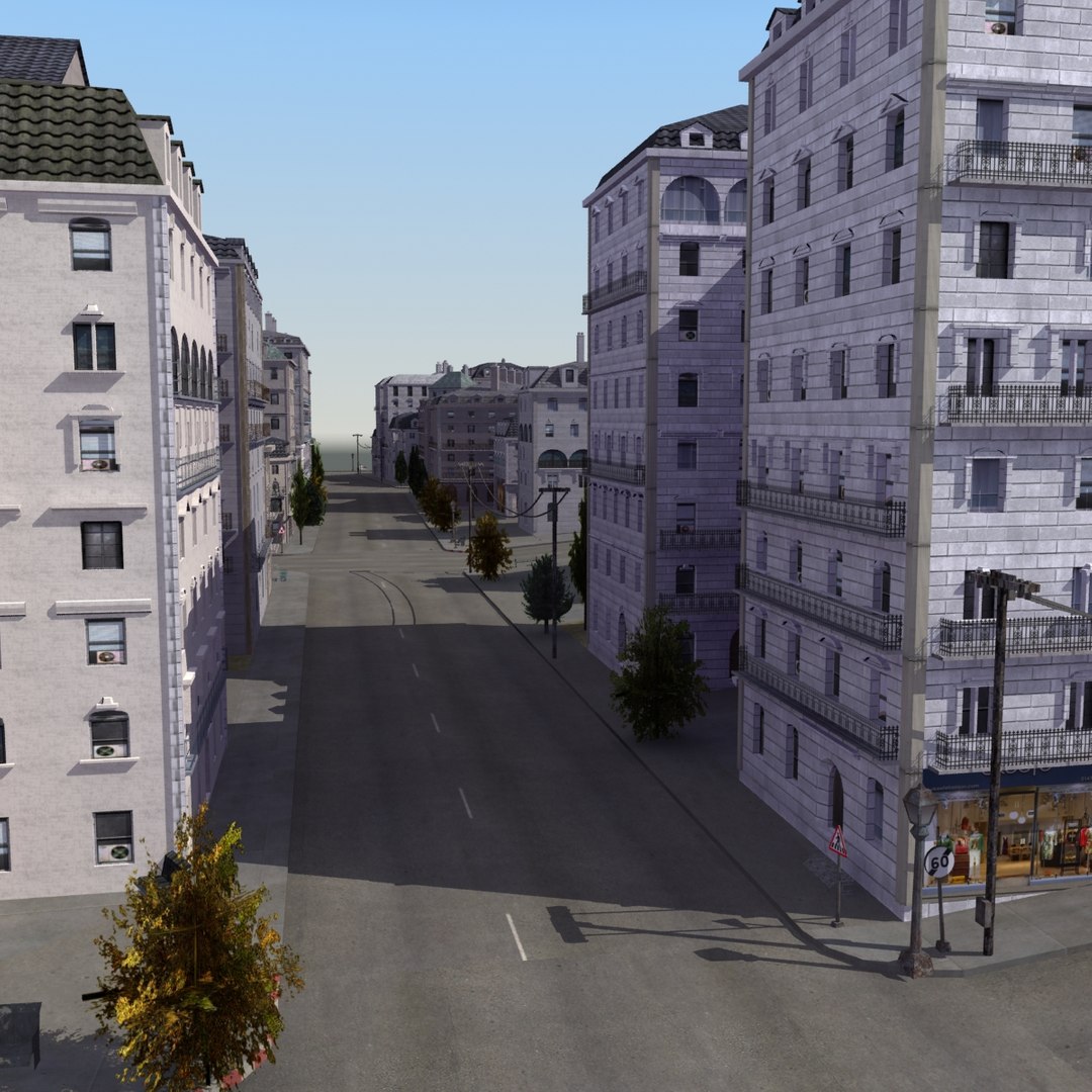 european city street 3d model