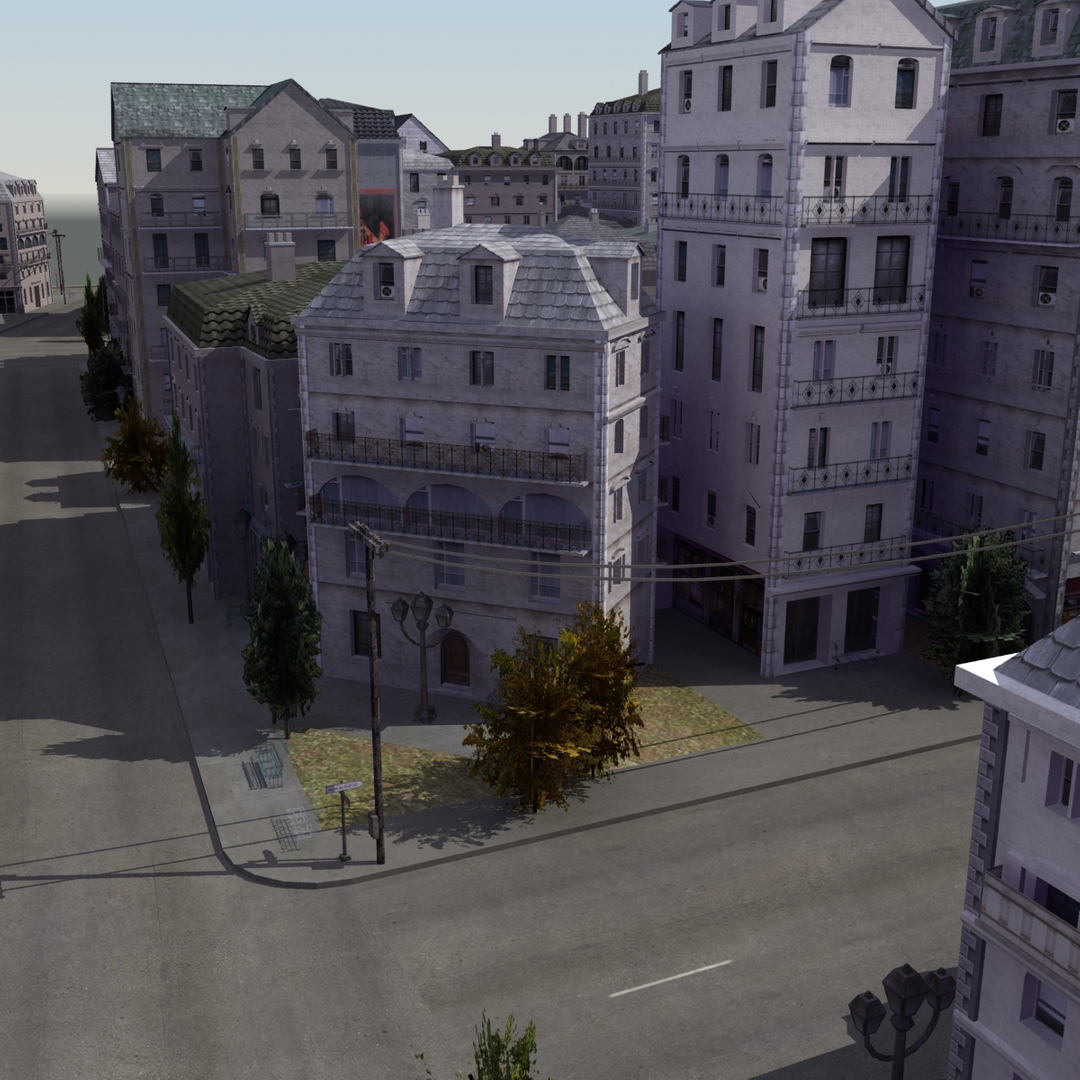 european city street 3d model