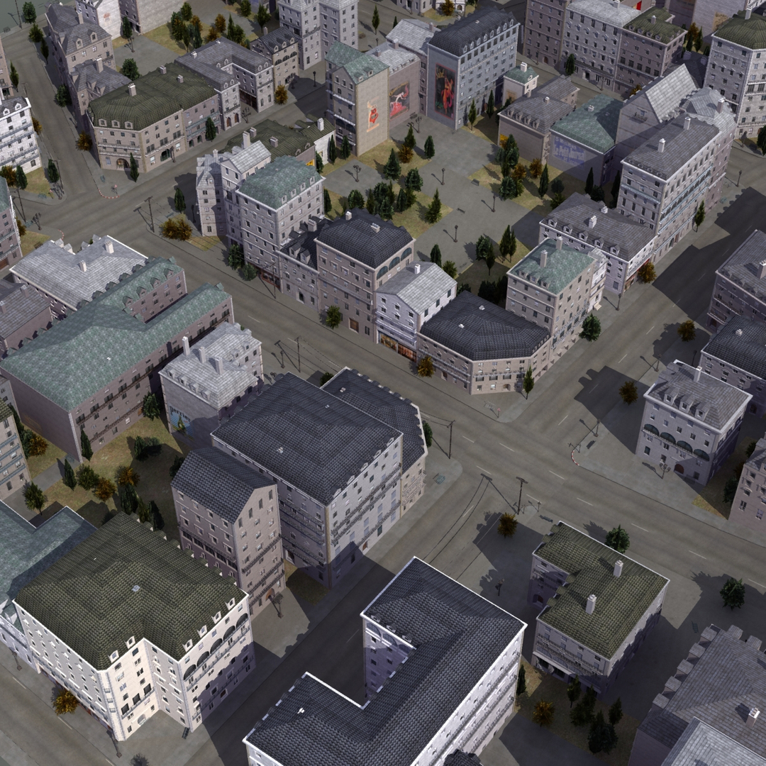 european city street 3d model