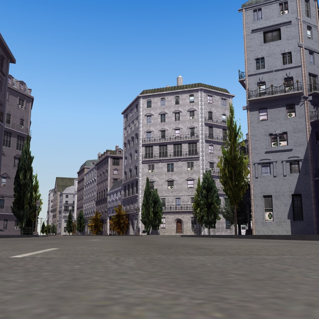 european city street 3d model
