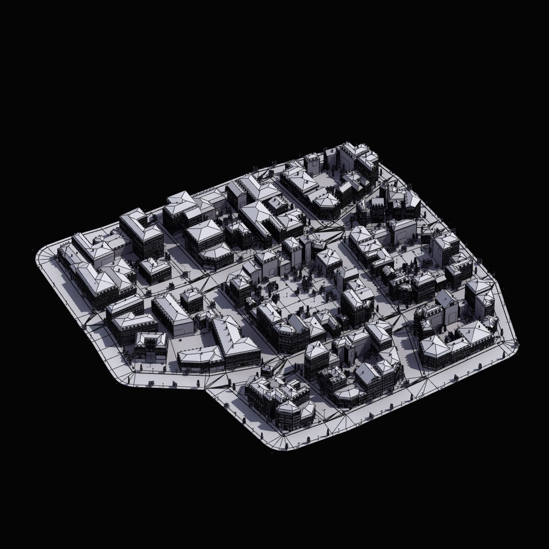 european city street 3d model
