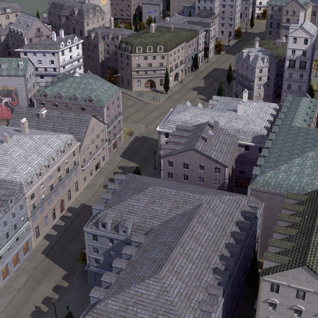 European City Street 3d Model