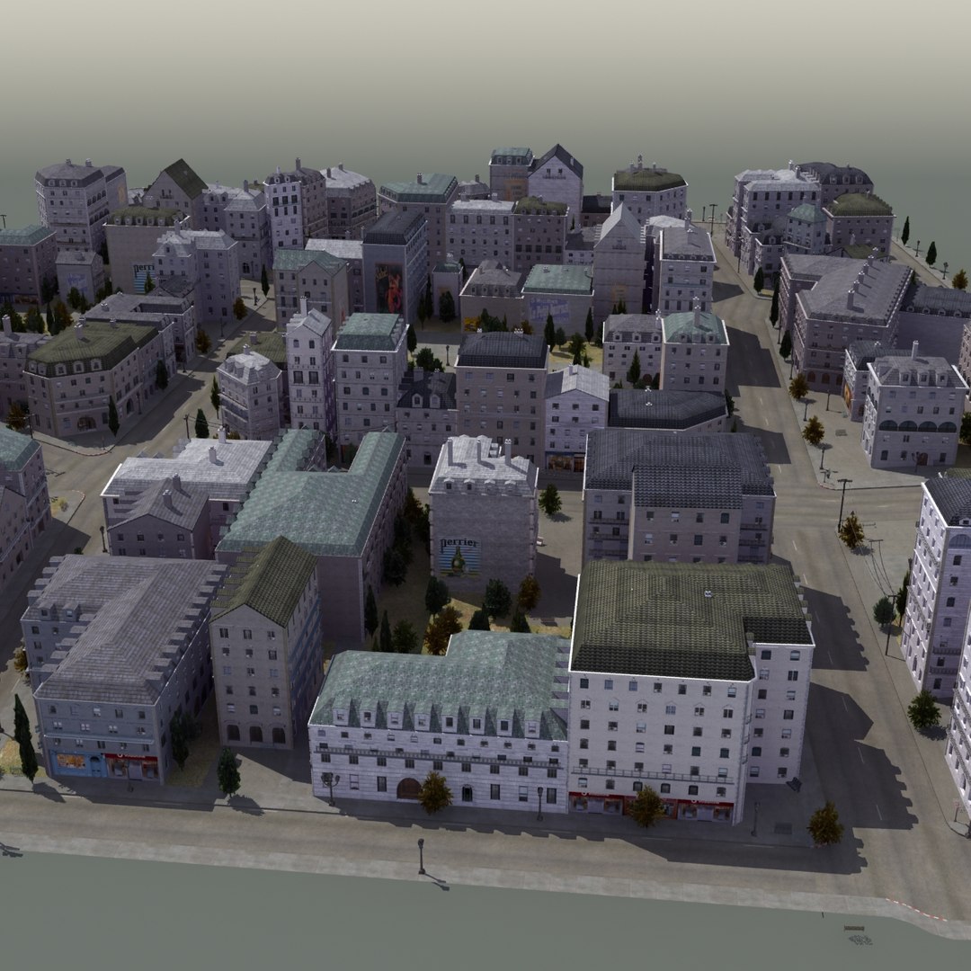 European City Street 3d Model