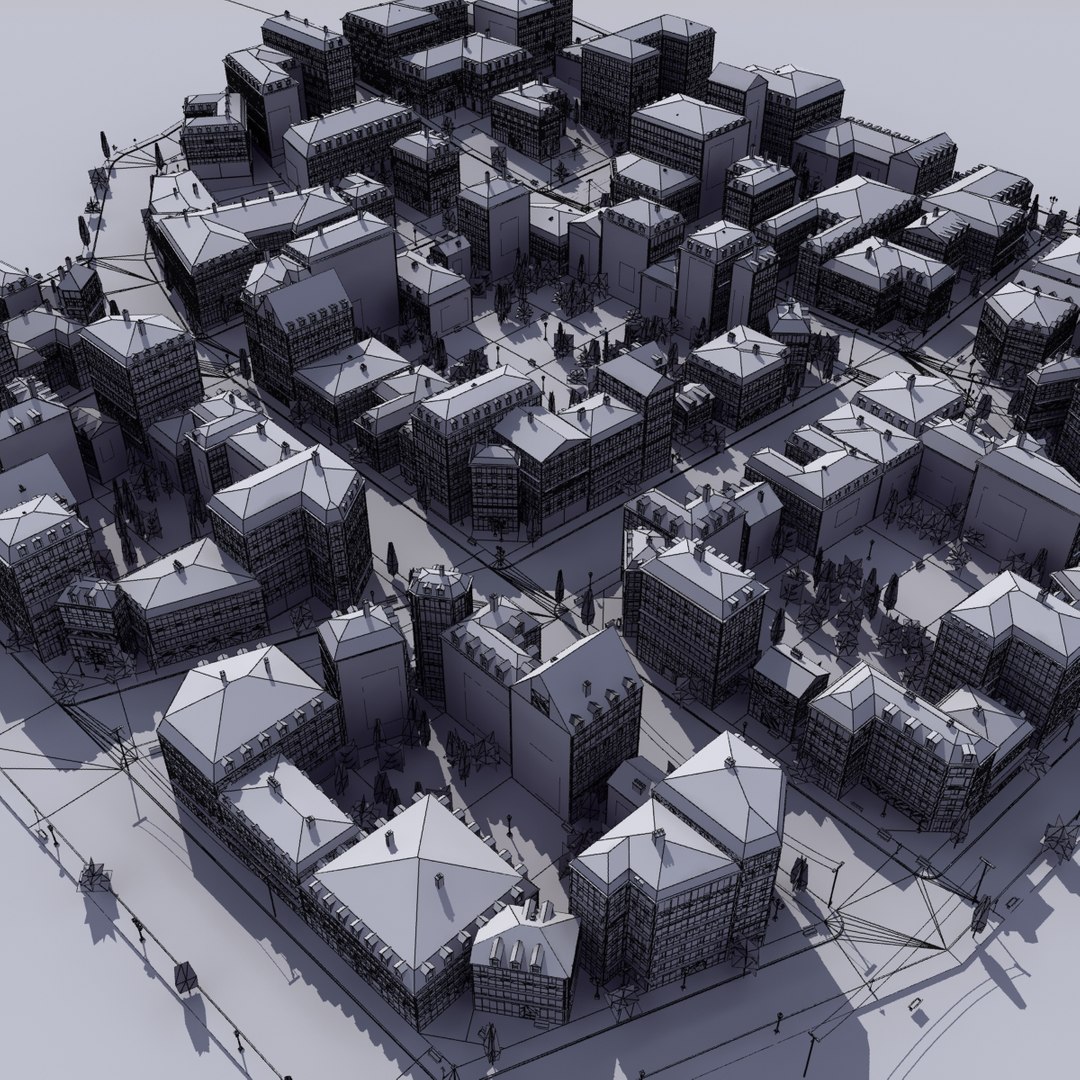 european city street 3d model